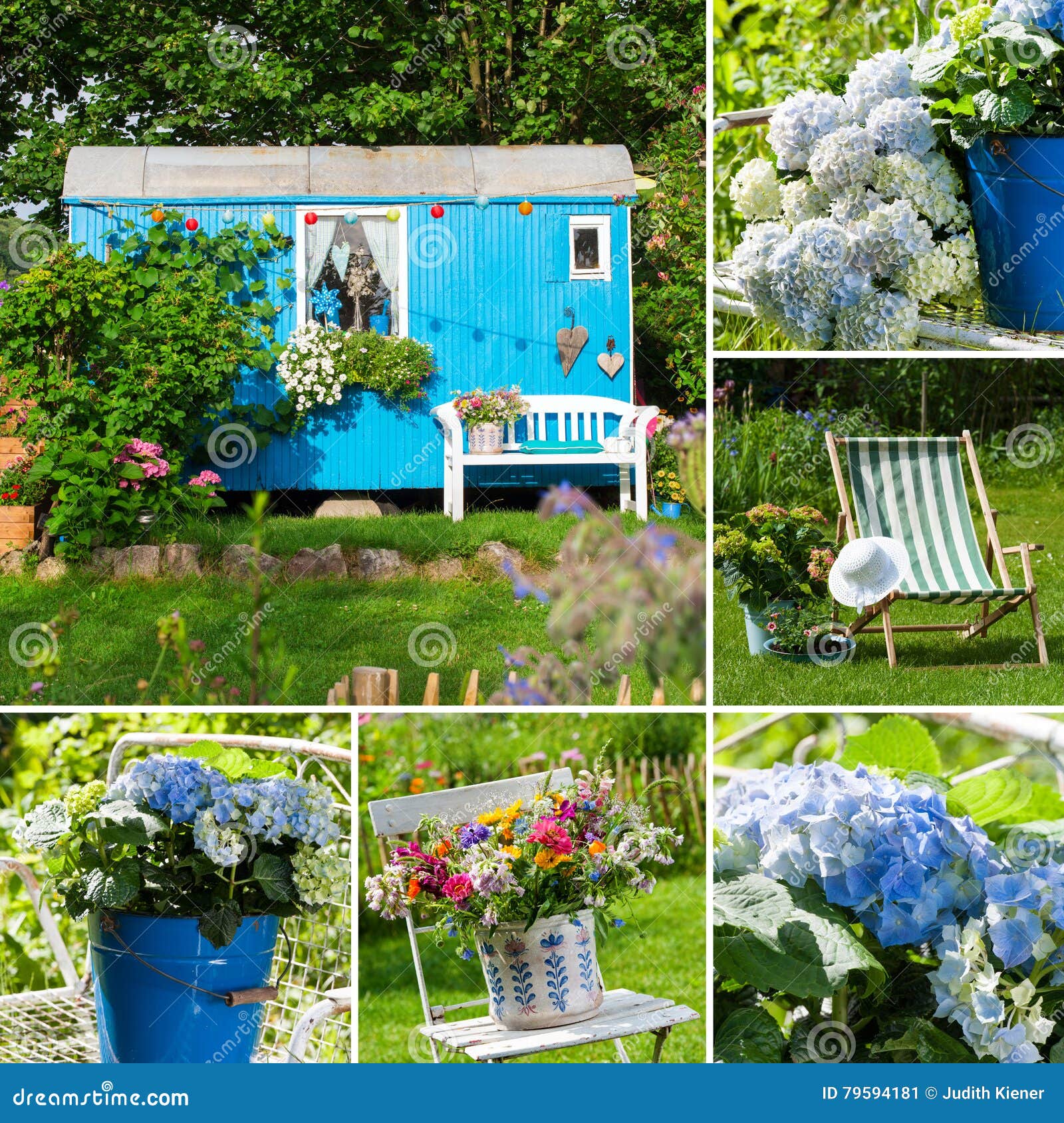 Idyllic garden collage stock image. Image of landscape - 79594181