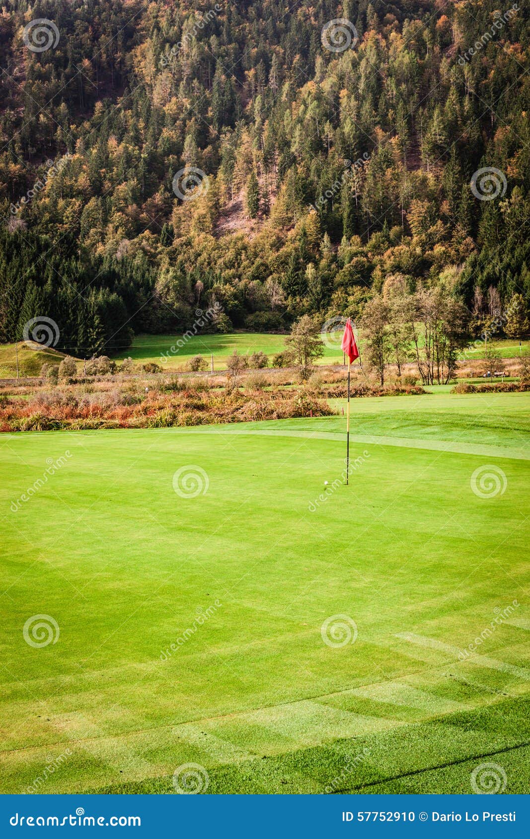 Idyllic golf hole stock photo. Image of landscape, hole - 57752910