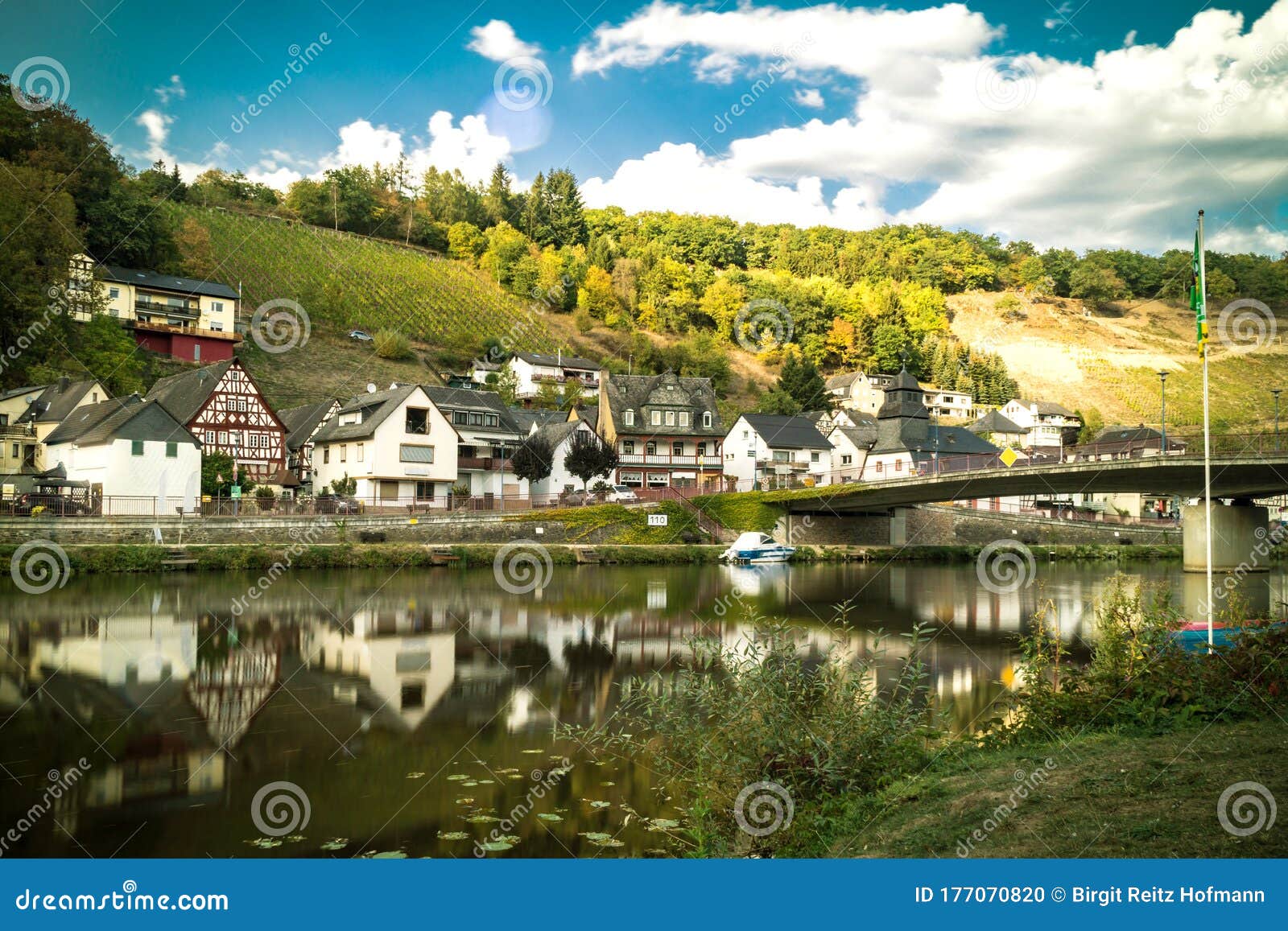 Idyllic Landscape from Lahn River Stock Photo - Image of rheinlandpfalz ...