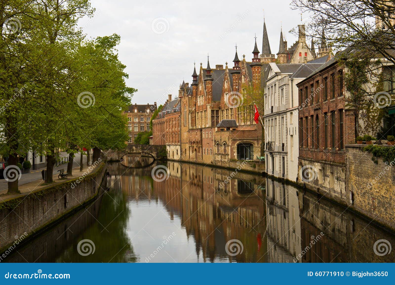 Idyllic Medieval Town of Bruges, Belgium with Its Canals Stock Photo ...
