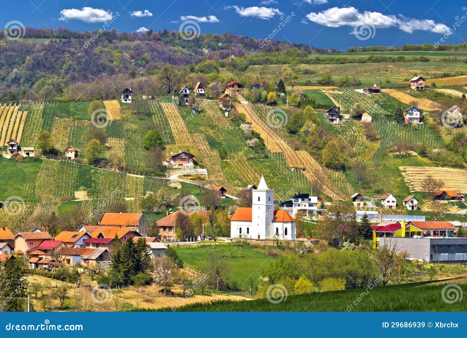 Idyllic Nature of Prigorje Region Stock Image - Image of blue, idyllic ...