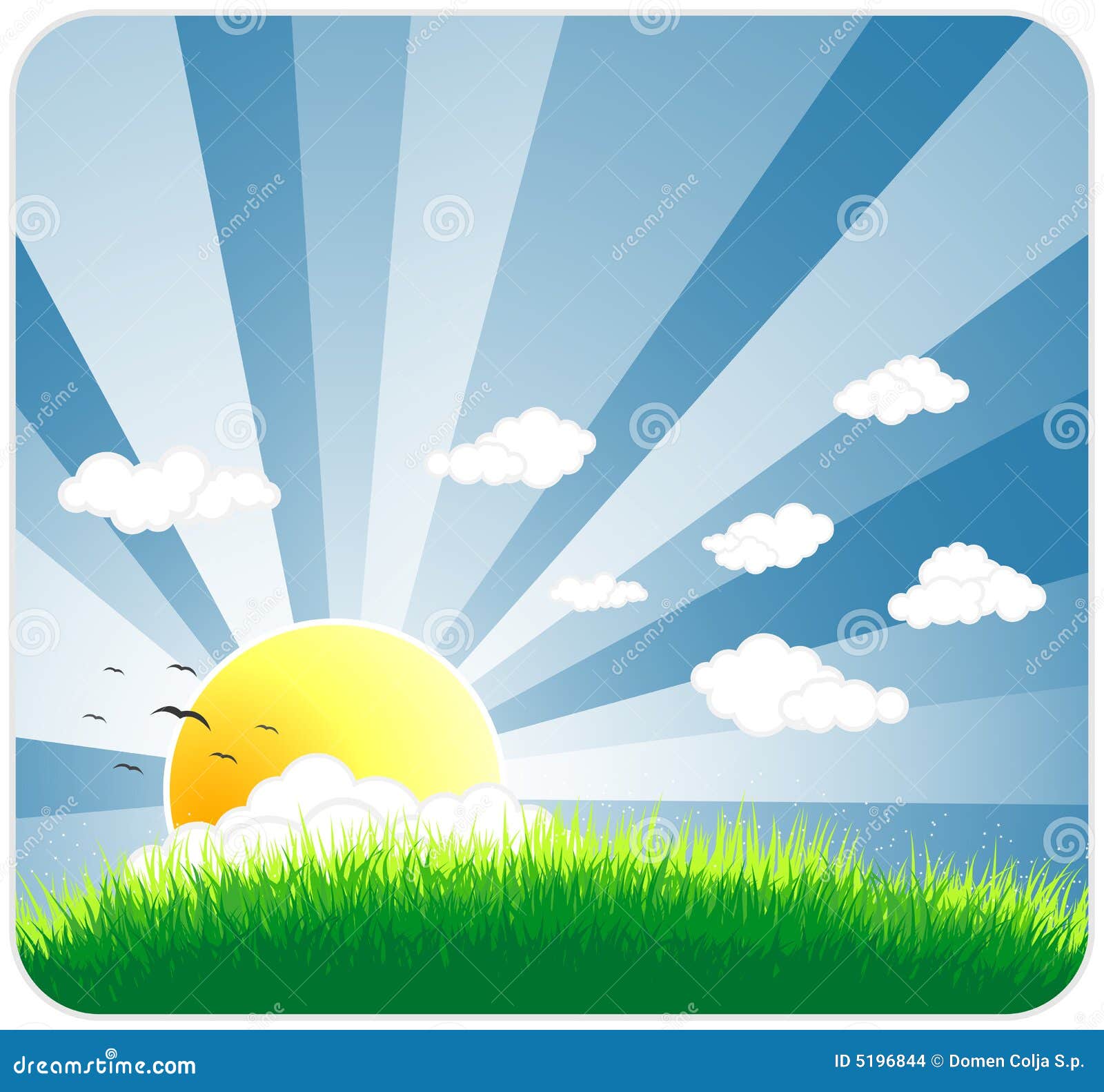 Idyllic Peaceful Nature Background Stock Vector - Illustration of bush ...