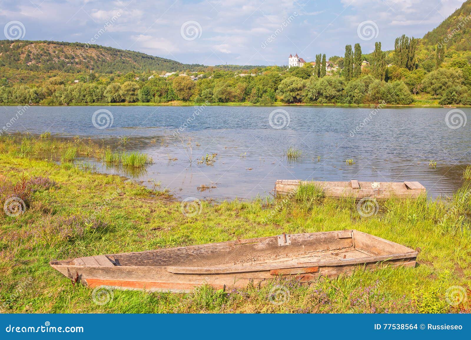 Idyllic River Scenery with Boats Stock Photo - Image of tourism ...