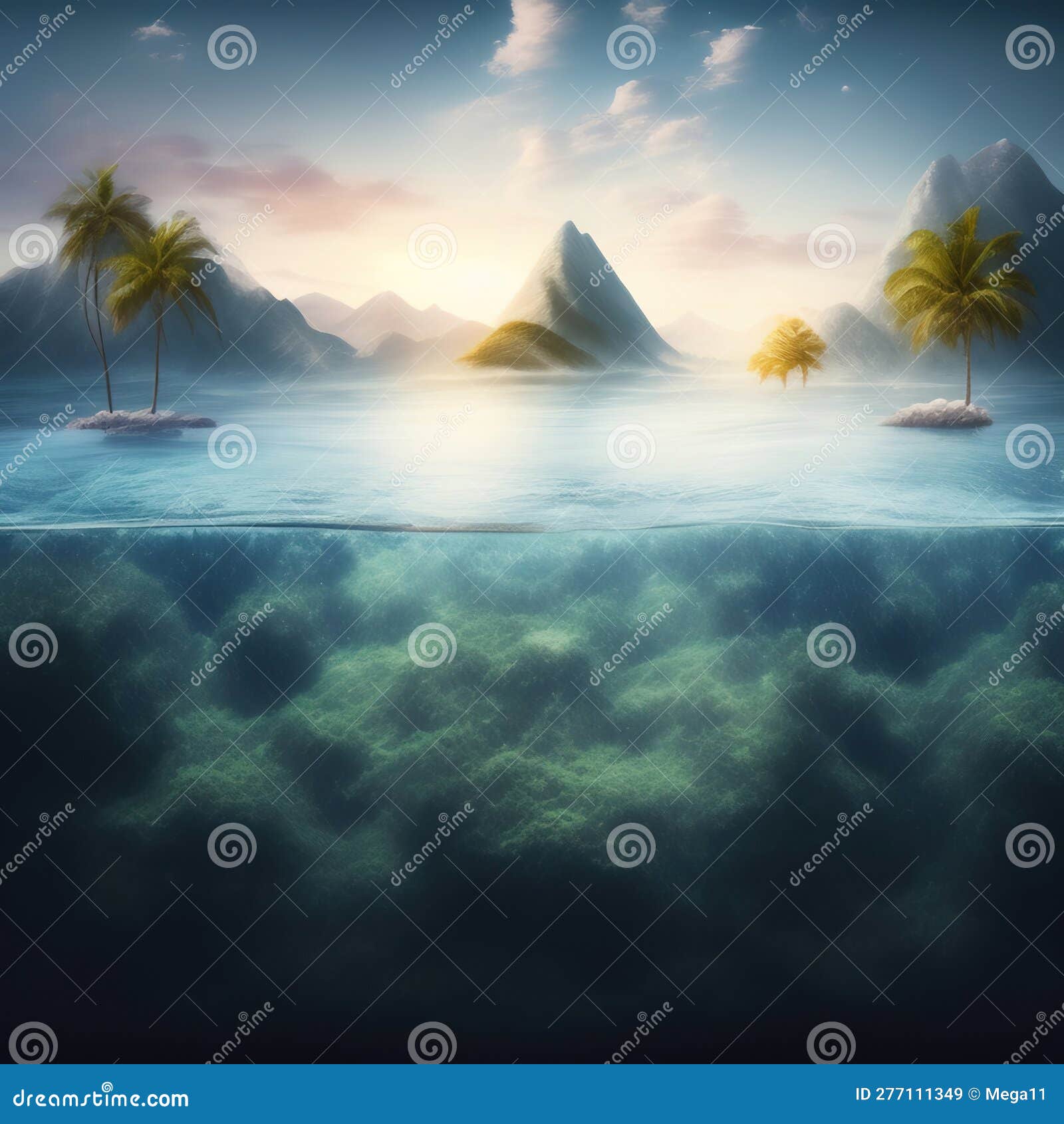 Generative AI: Idyllic Solitude Island with Green Trees in the Ocean ...