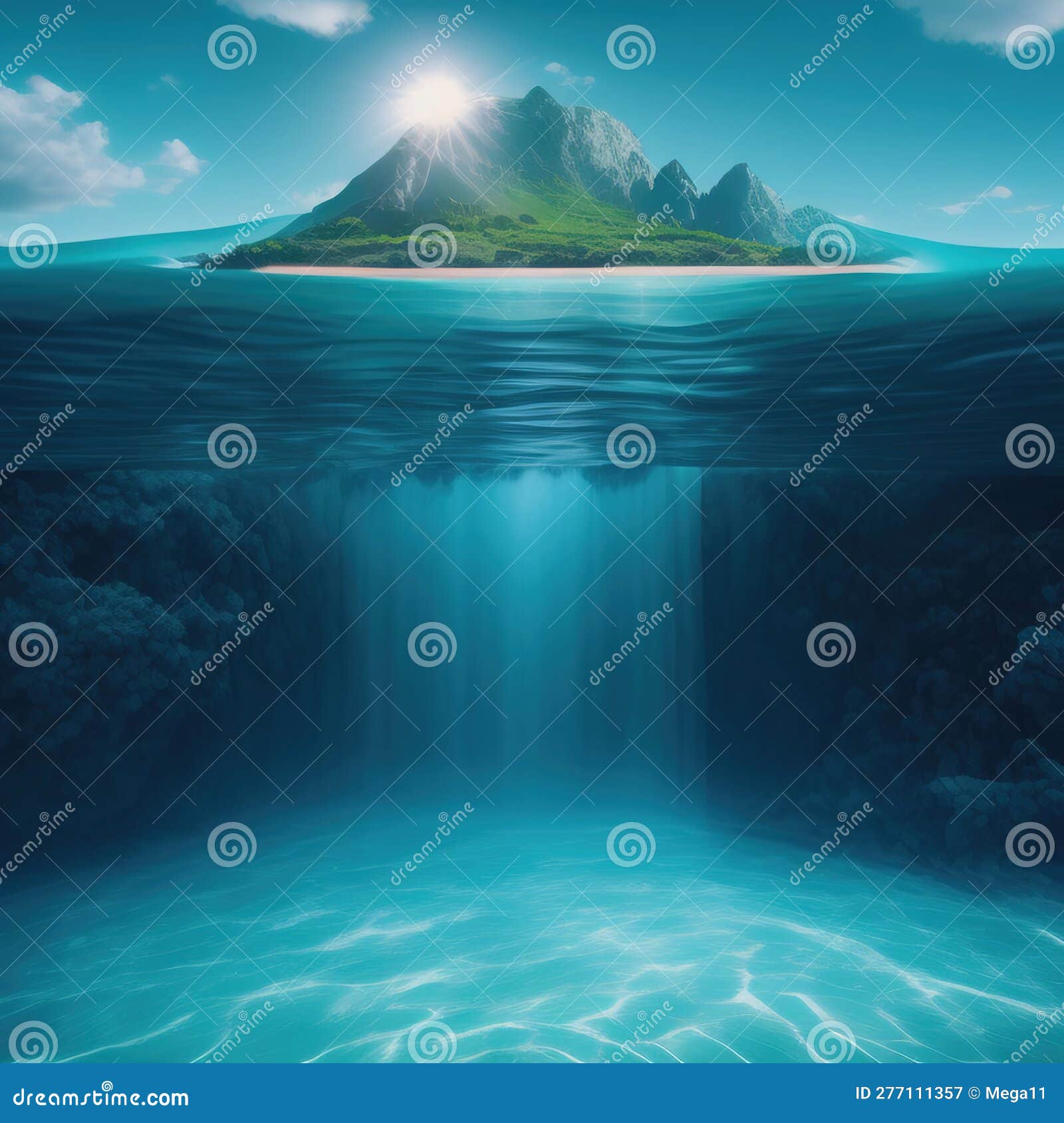 Generative AI: Idyllic Solitude Island with Green Trees in the Ocean ...