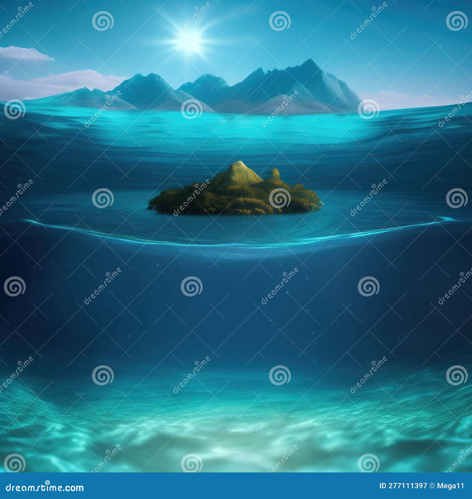 Generative AI: Idyllic Solitude Island with Green Trees in the Ocean ...