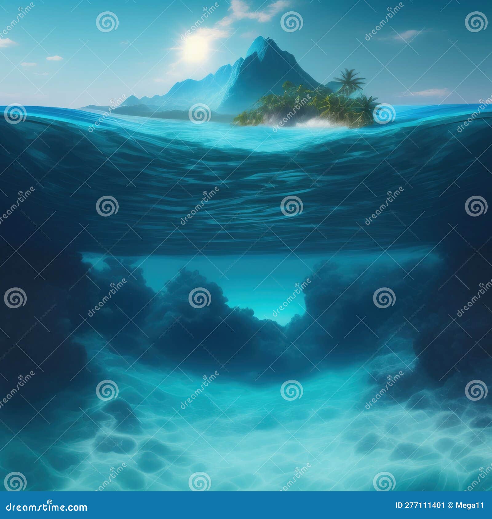 Generative AI: Idyllic Solitude Island with Green Trees in the Ocean ...