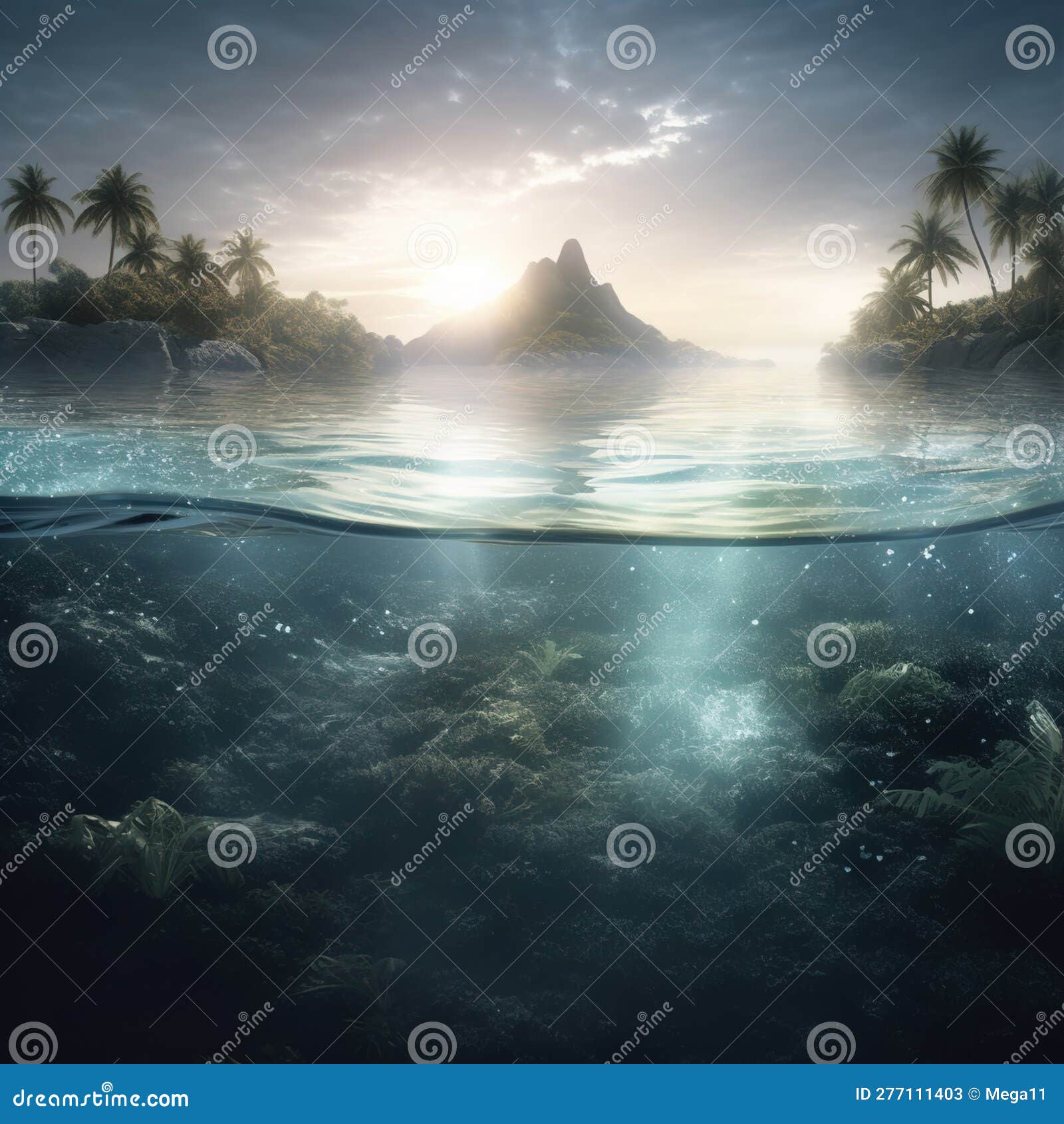 Generative AI: Idyllic Solitude Island with Green Trees in the Ocean ...