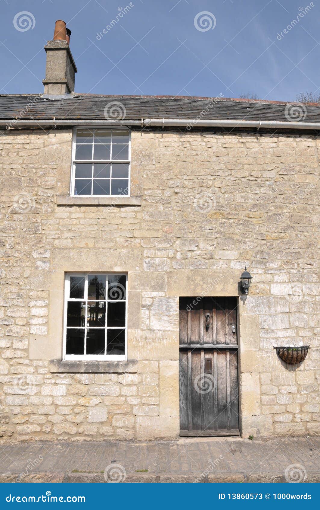 Idyllic Stone Cottage stock image. Image of england, chimney - 13860573