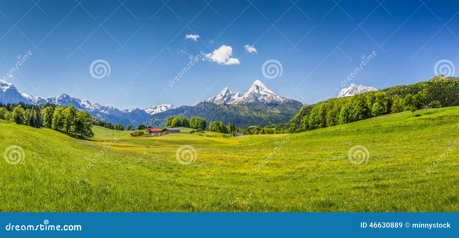 Idyllic Summer Landscape in the Alps Stock Image - Image of forest ...