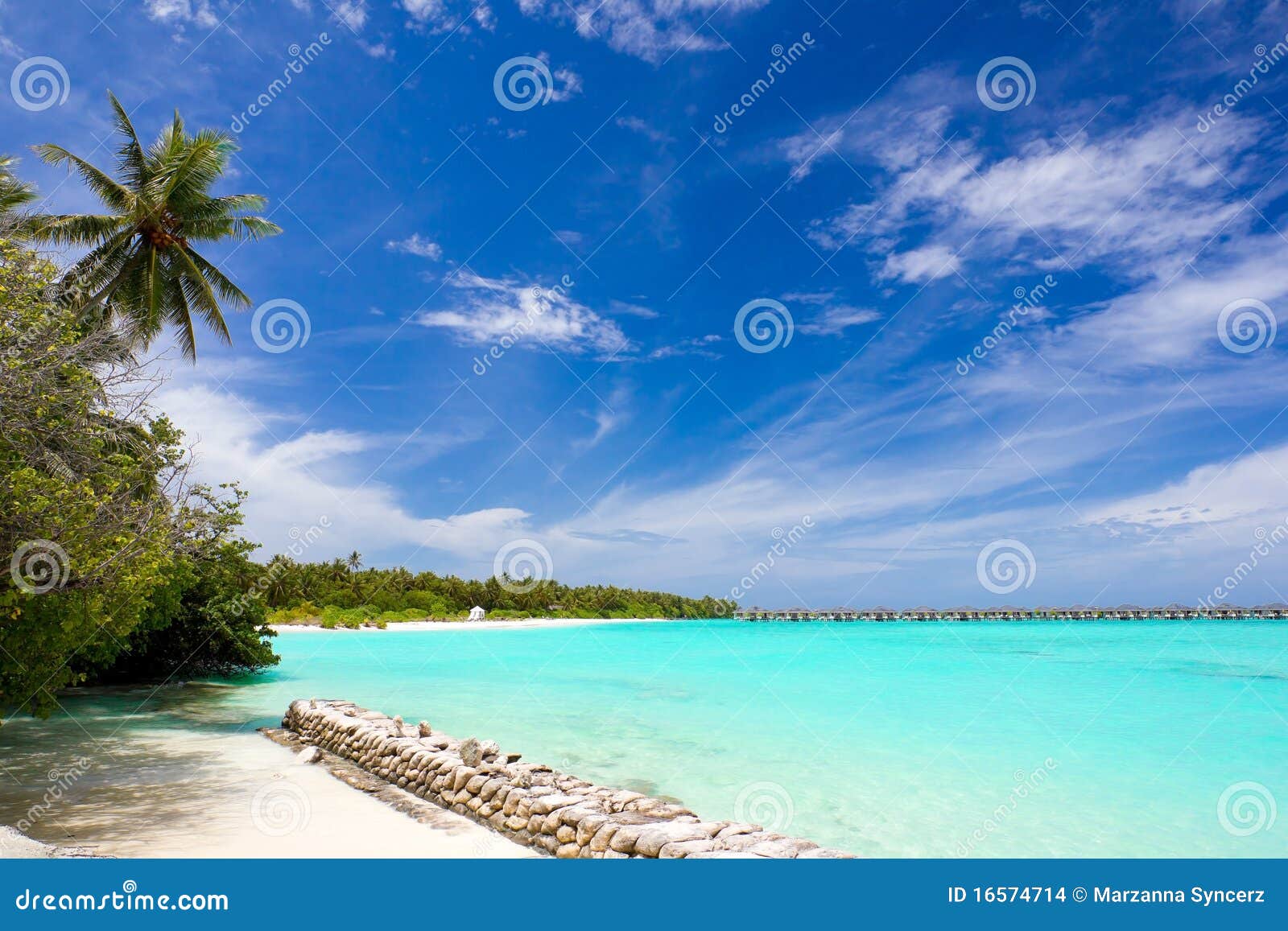 Idyllic tropical beach stock photo. Image of turquoise - 16574714