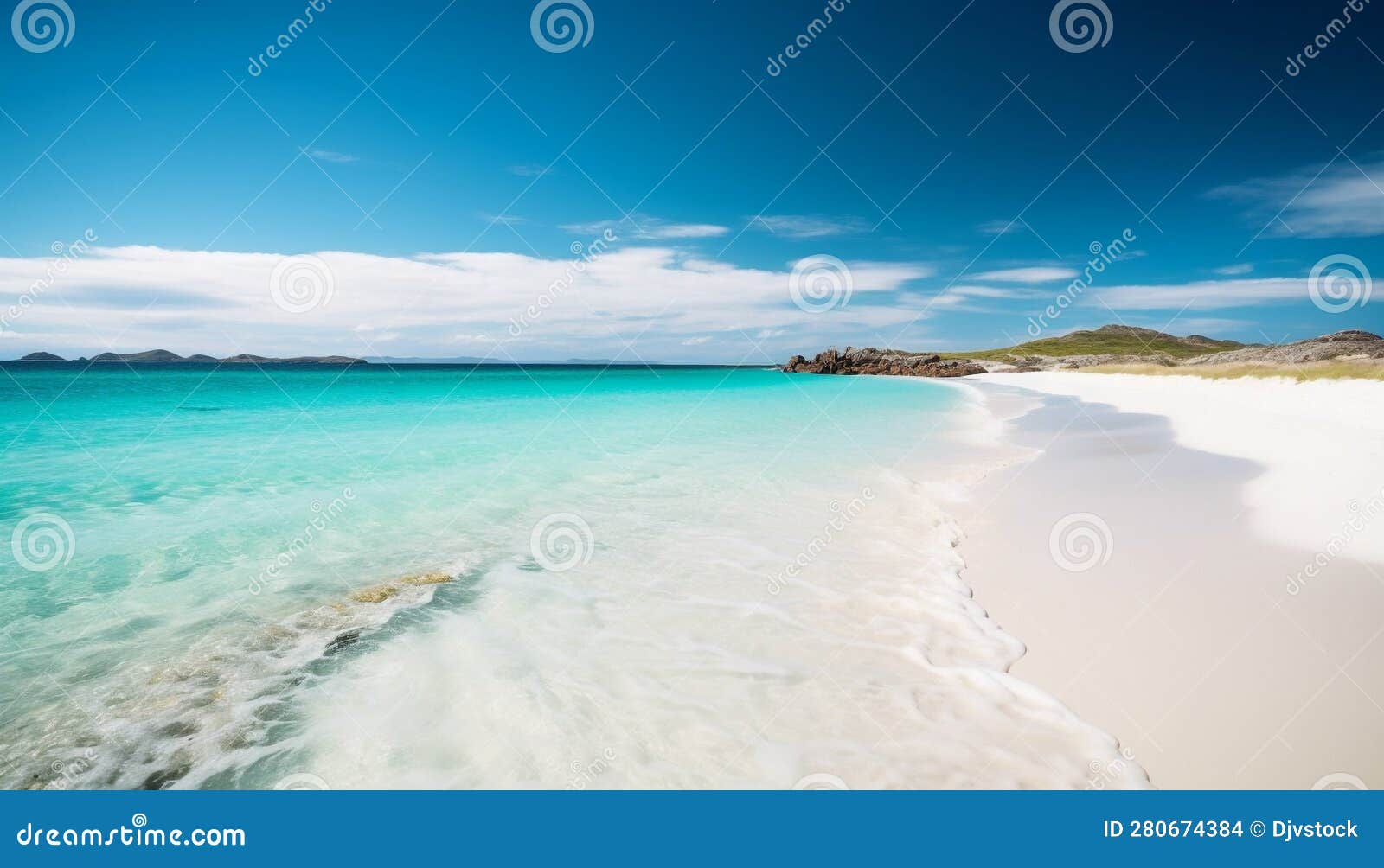 Idyllic Turquoise Waters Edge, Clear Sky, Tranquil Scene, Mountain ...