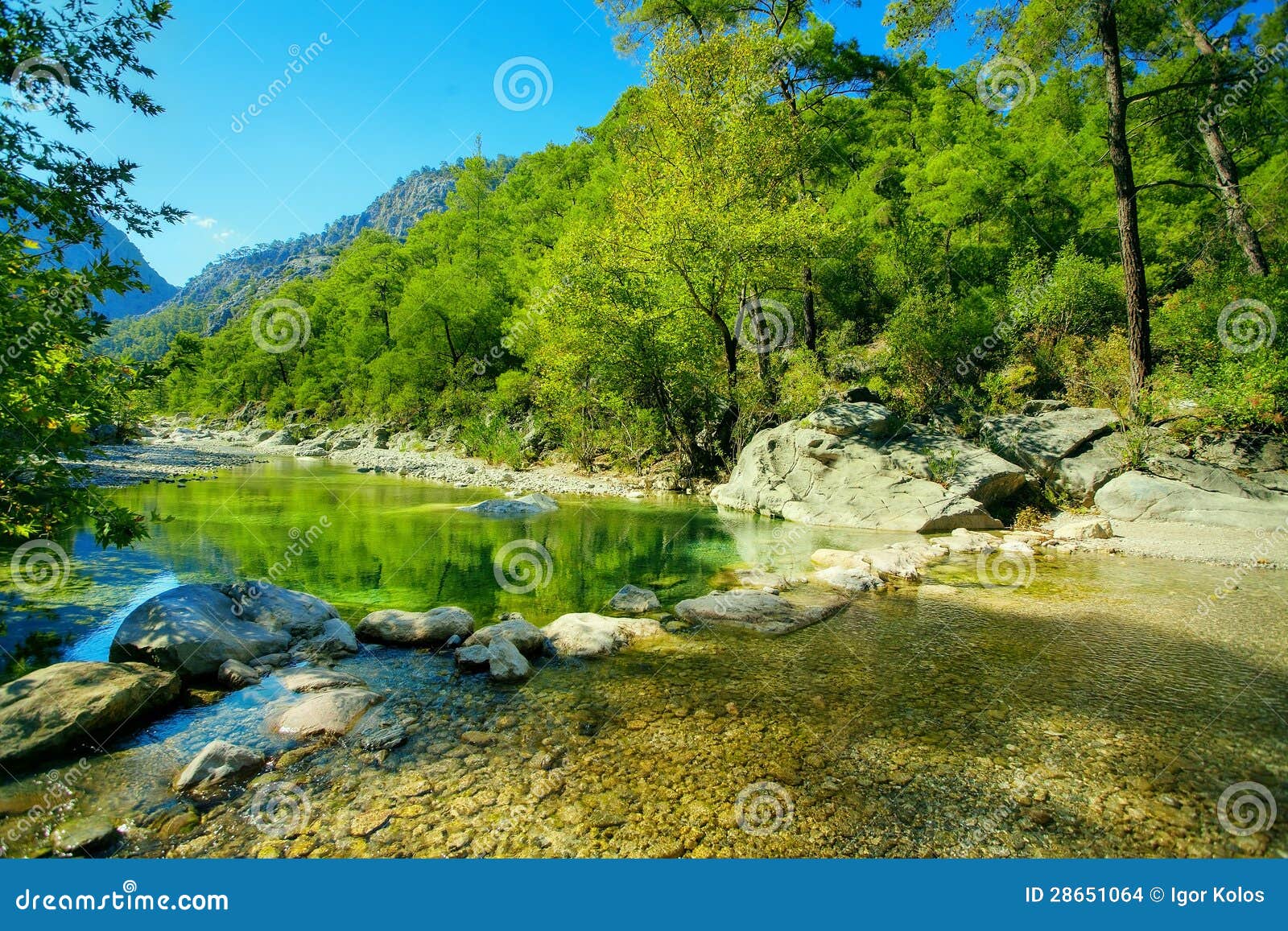Idyllic valley stock photo. Image of view, highland, tree - 28651064