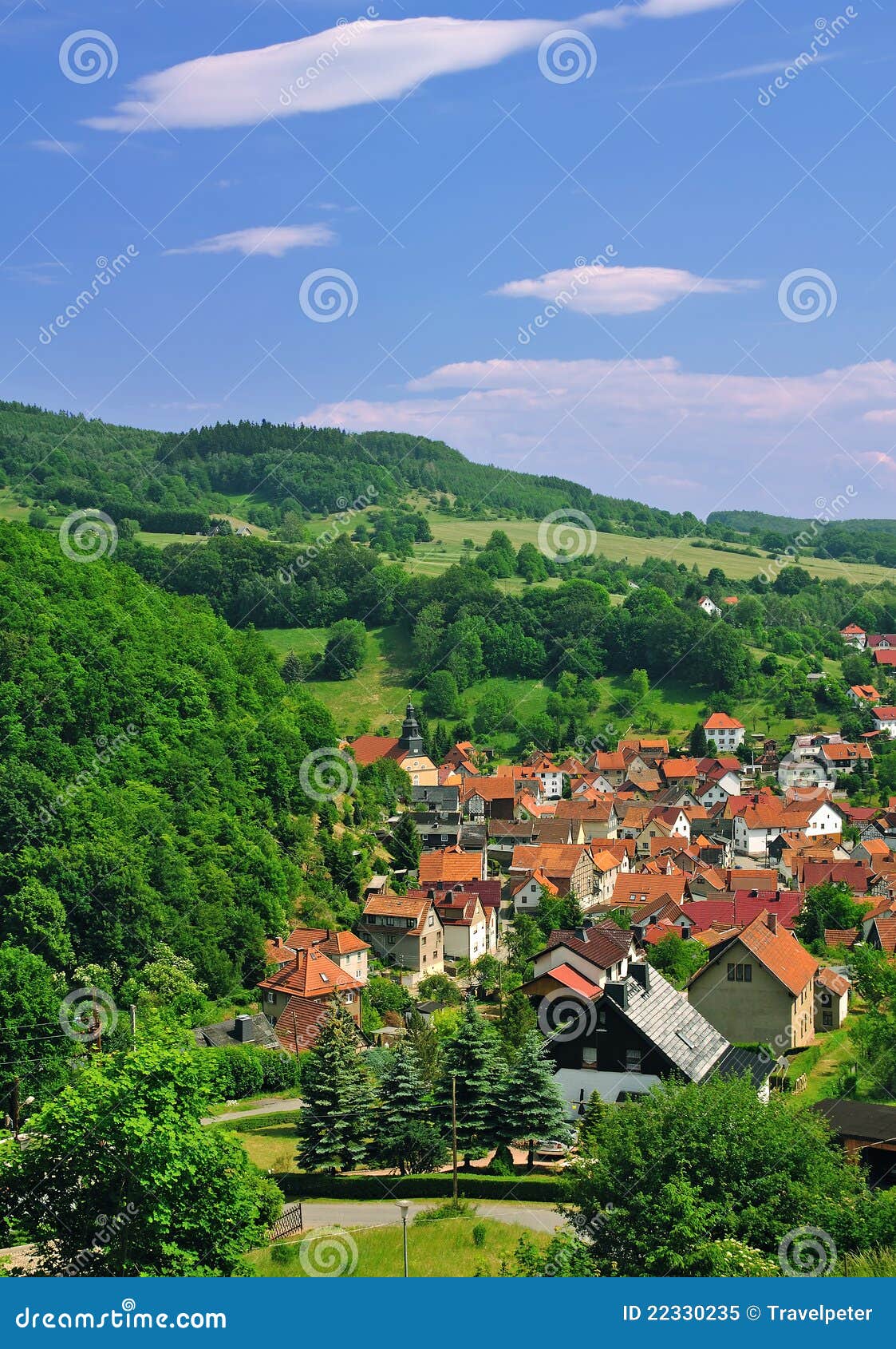 Idyllic Village in the Thuringian Forest Stock Image - Image of holiday ...