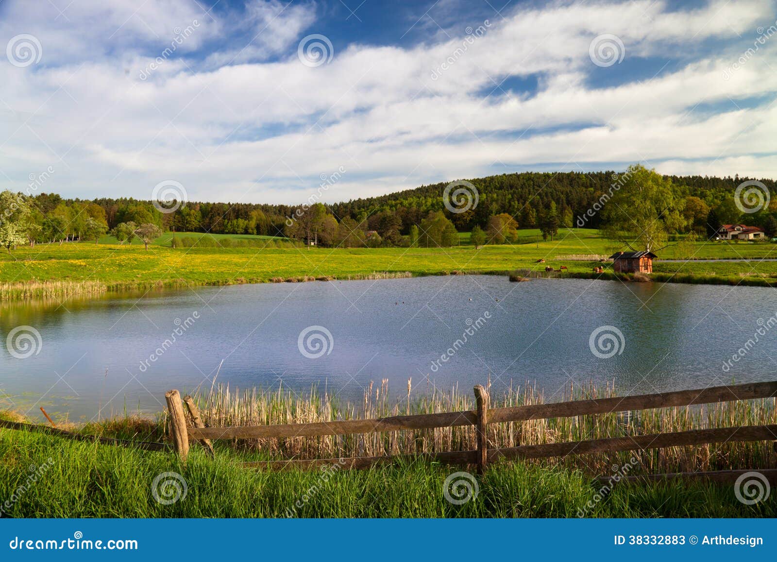 Idyllic water stock image. Image of forest, lake, hill - 38332883