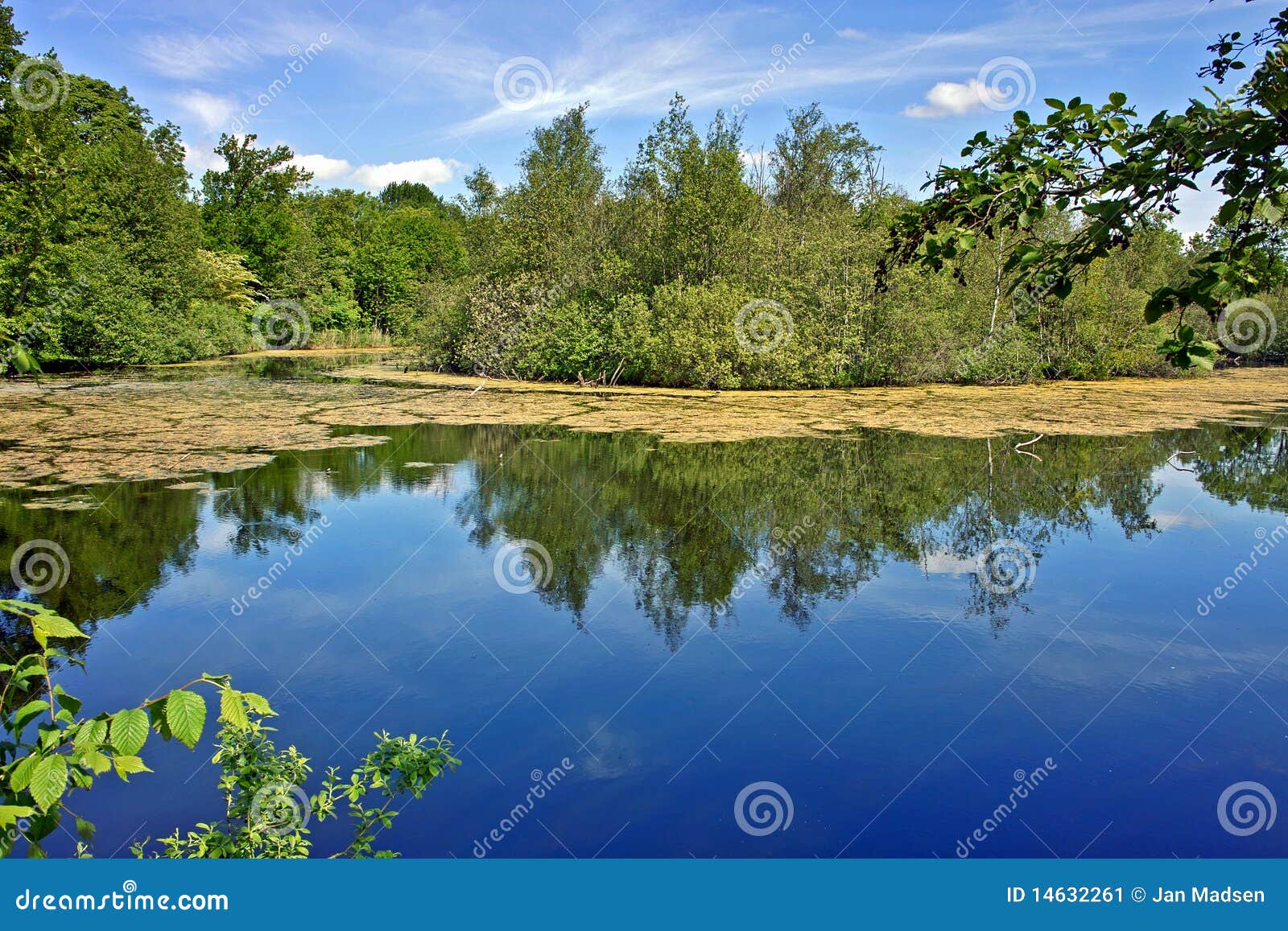 Idyllischer See stockbild. Bild von dänemark, wolke, sommer - 14632261
