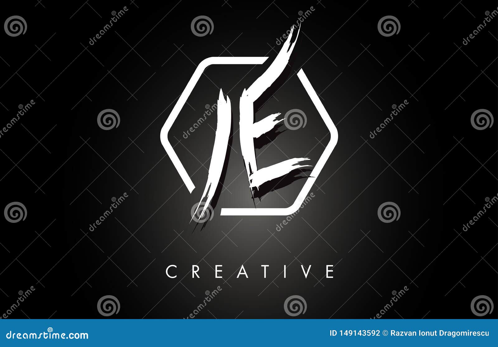 IE I E Brushed Letter Logo Design with Creative Brush Lettering Texture ...