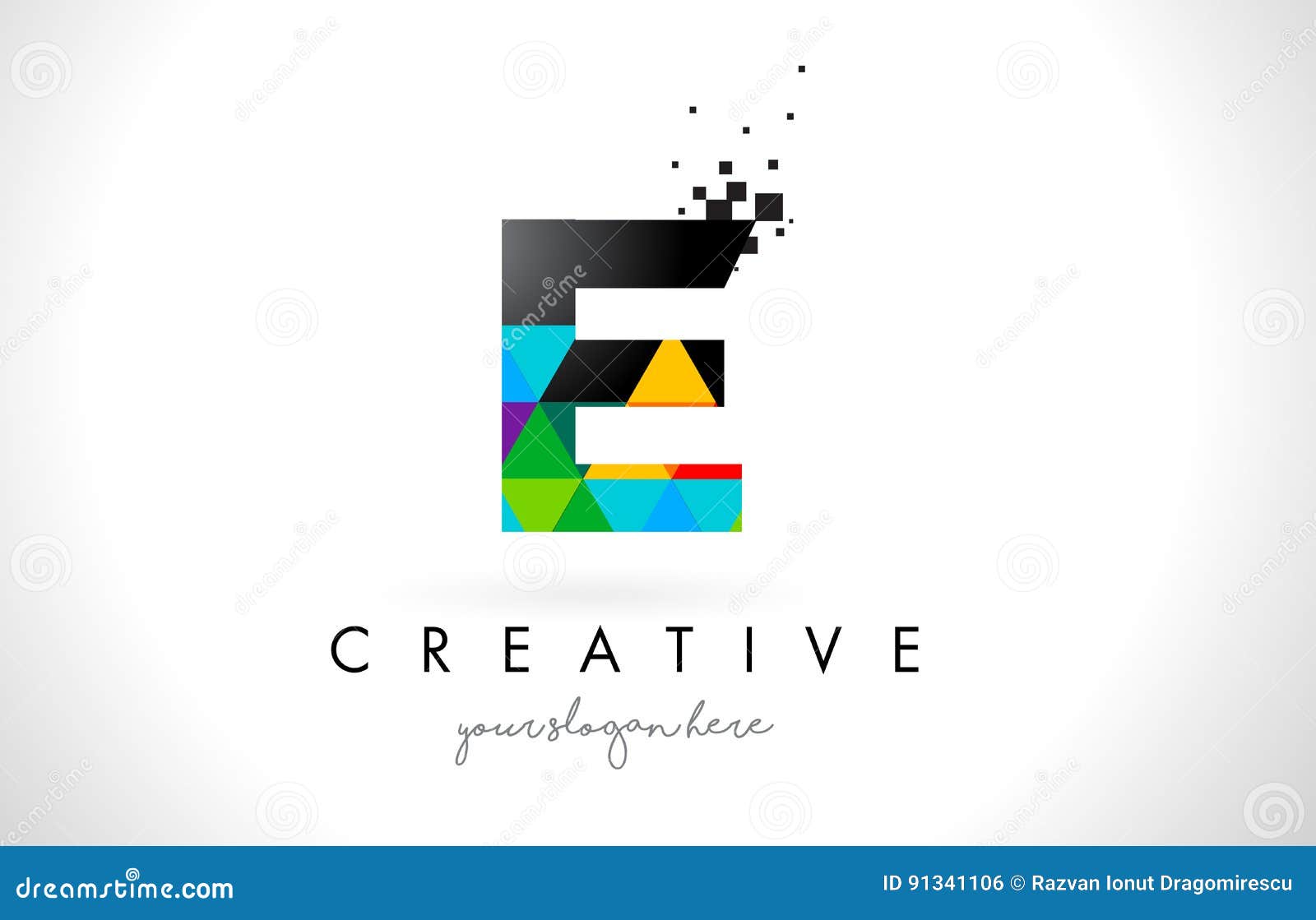 IE I E Letter Logo with Colorful Triangles Texture Design Vector Stock ...
