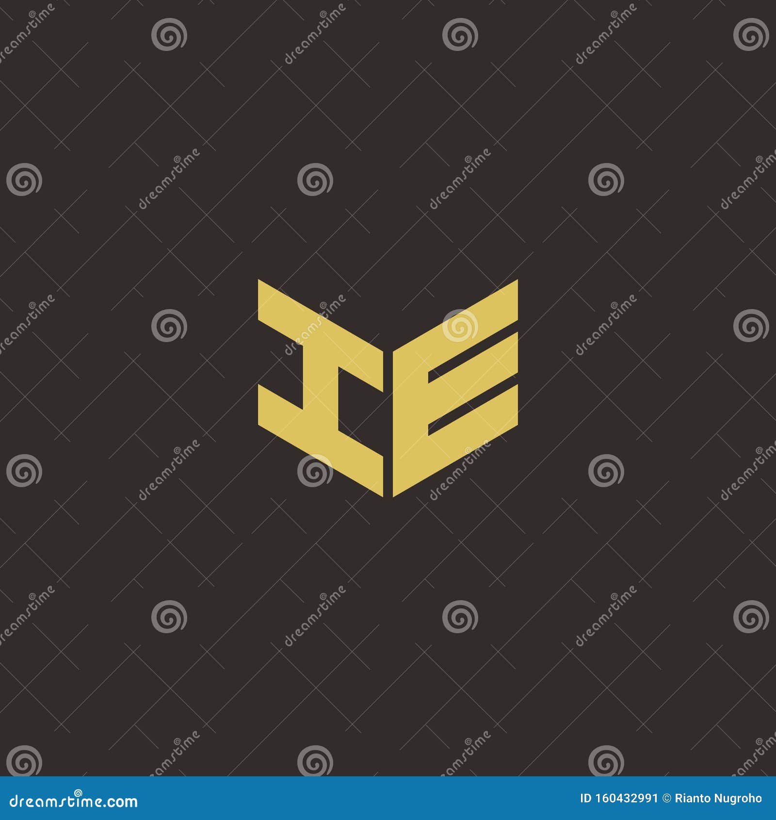 IE Logo Letter Initial Logo Designs Template with Gold and Black ...