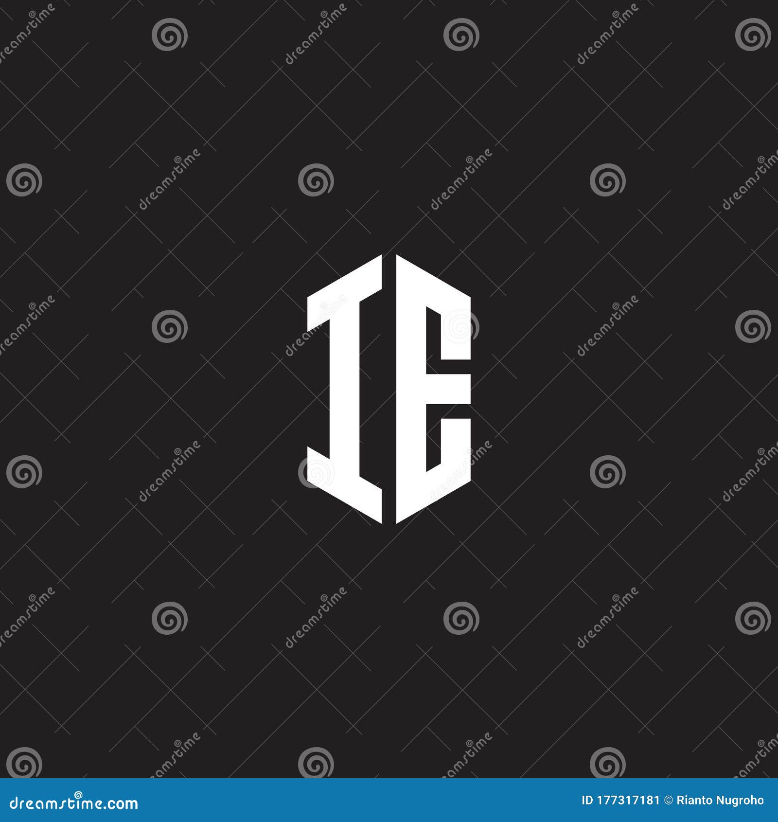 IE Logo Monogram with Hexagon Shape Style Design Template Stock Vector ...