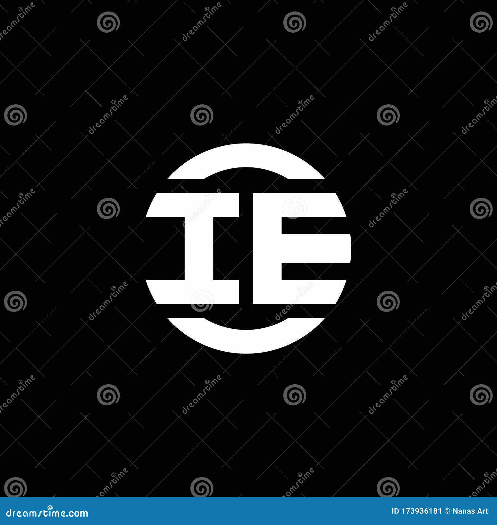 IE Logo Monogram Isolated on Circle Element Design Template Stock ...