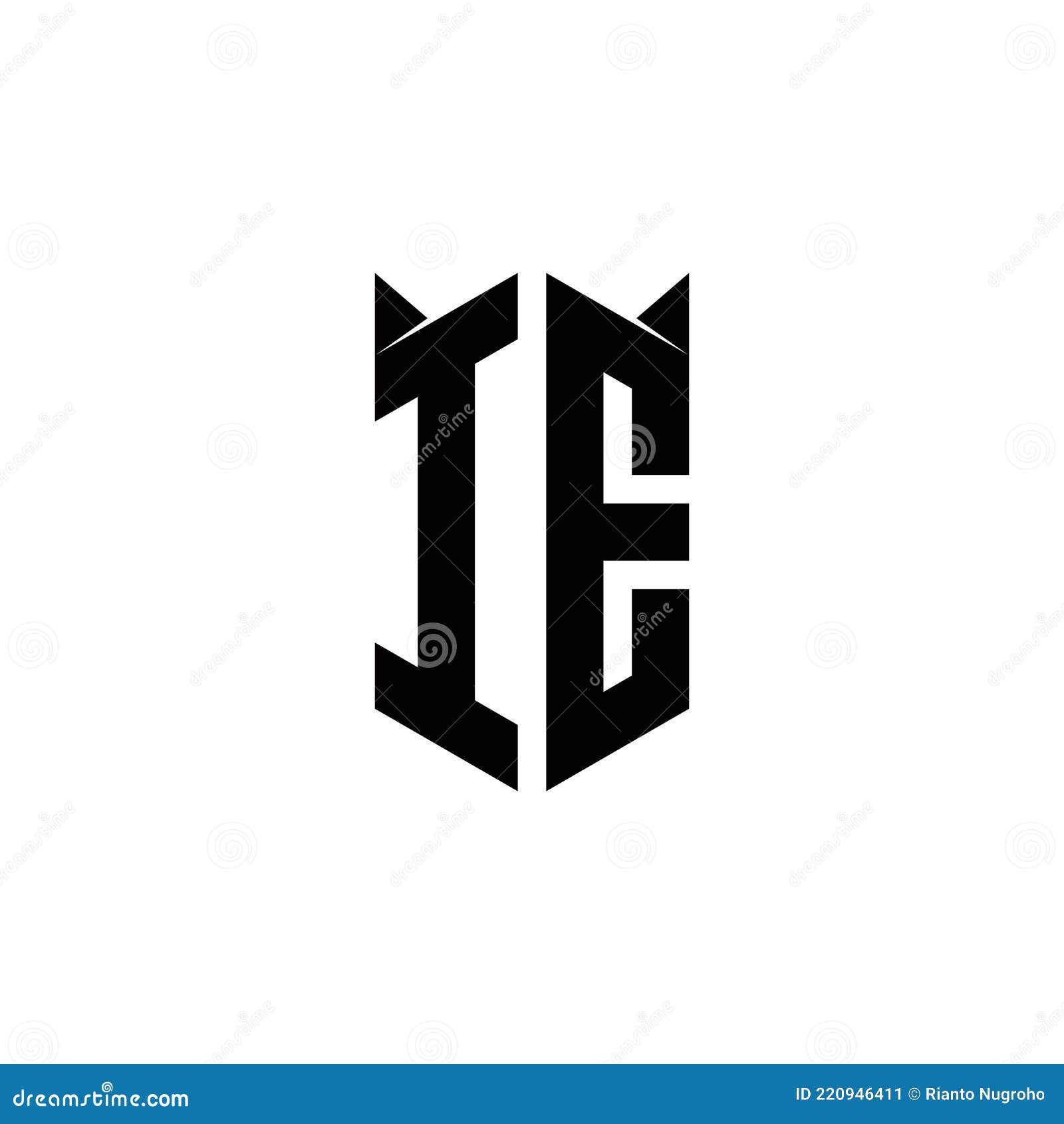 IE Logo Monogram with Shield Shape Designs Template Stock Vector ...