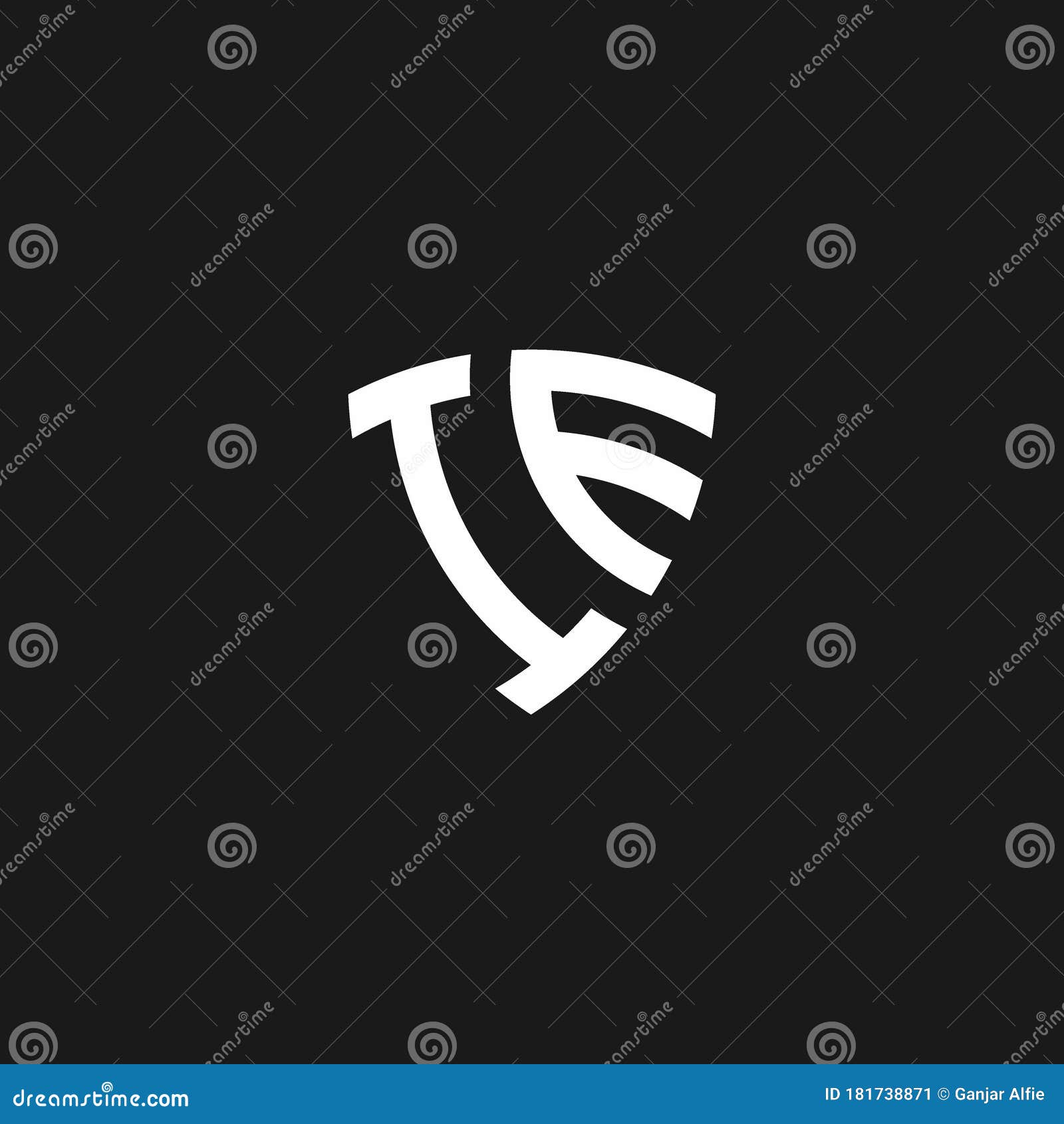 IE Monogram Logo with Shield Shape Stock Vector - Illustration of ...
