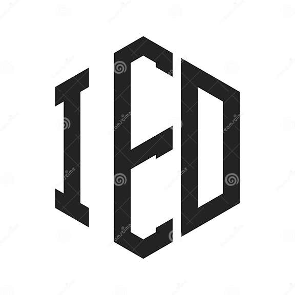 IED Logo Design. Initial Letter IED Monogram Logo Using Hexagon Shape ...