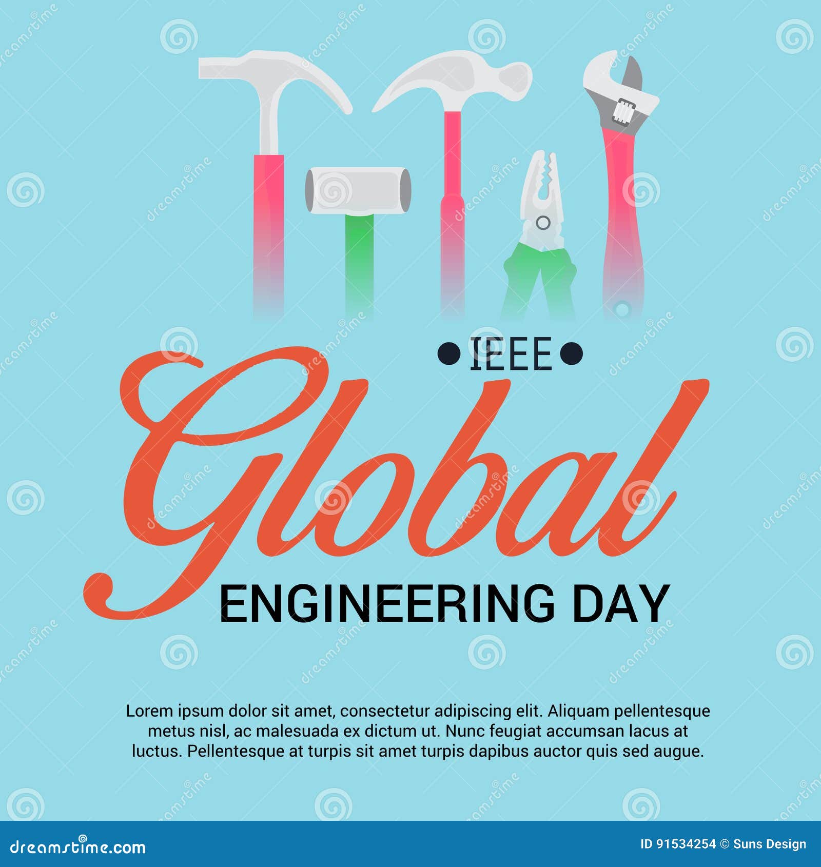 Ieee Global Engineering Day. Stock Illustration - Illustration of ...