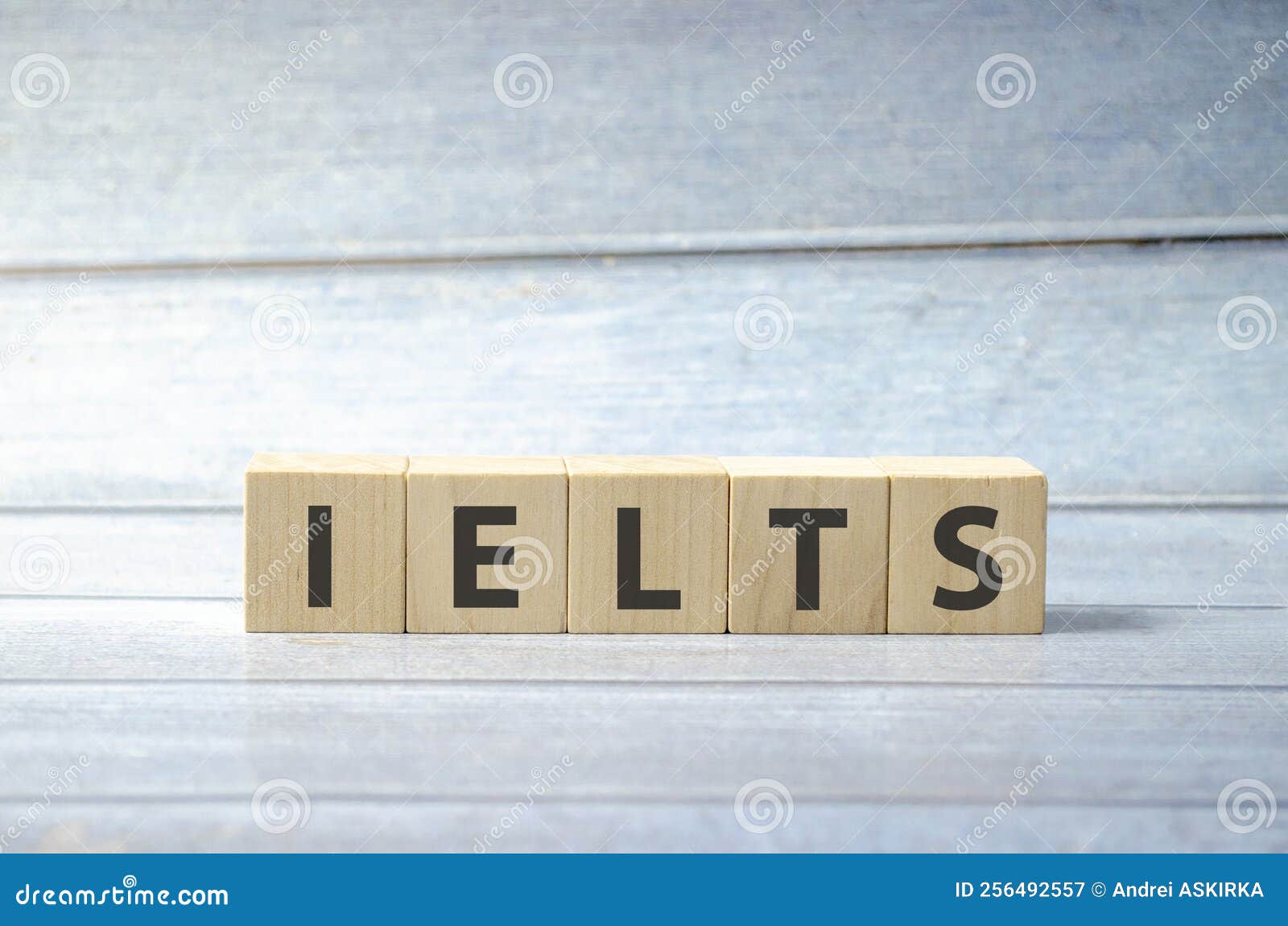 IELTS Word on Wooden Blocks and Blue Background Stock Image - Image of ...