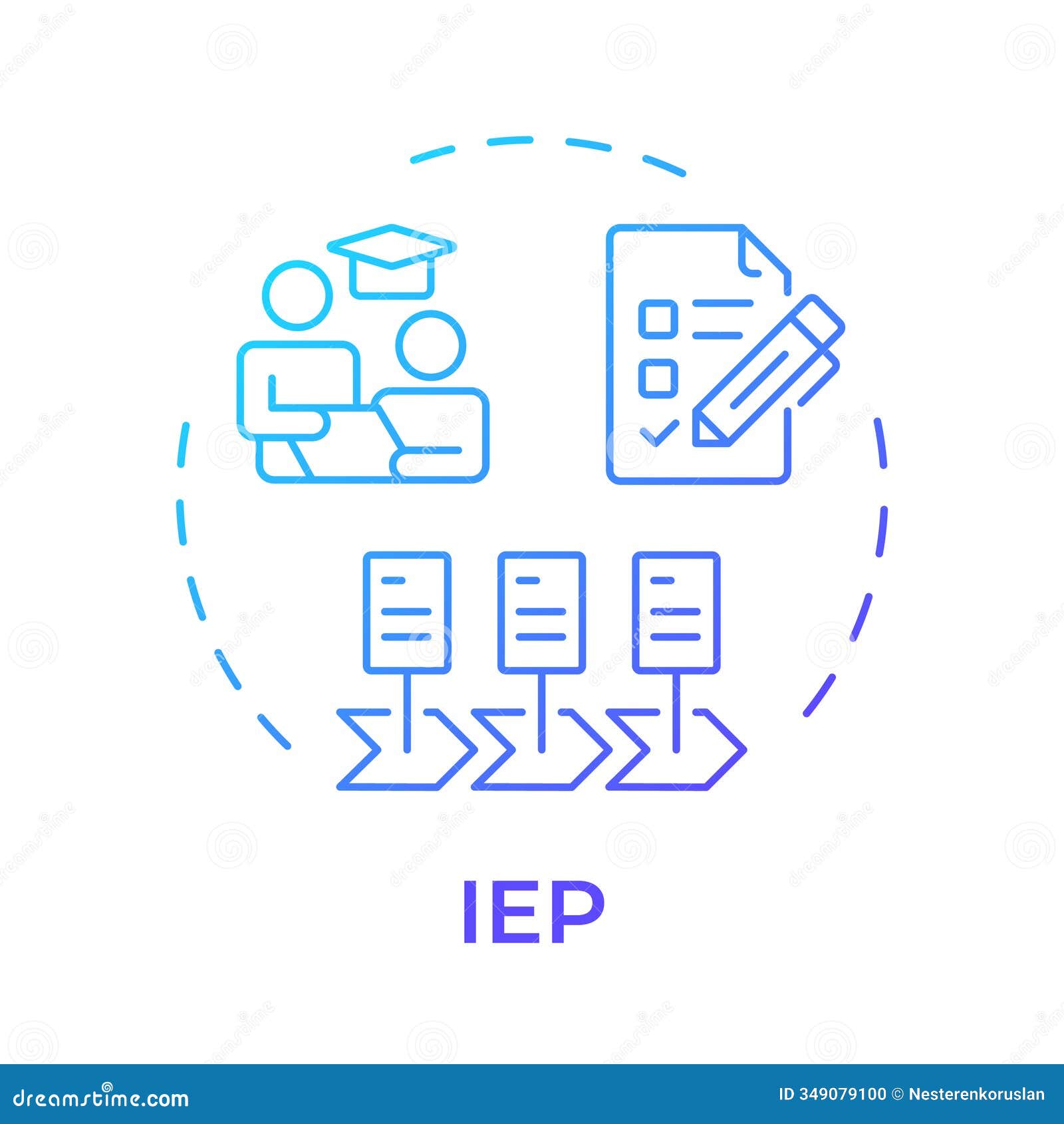 IEP Blue Gradient Concept Icon Stock Vector - Illustration of symbol ...