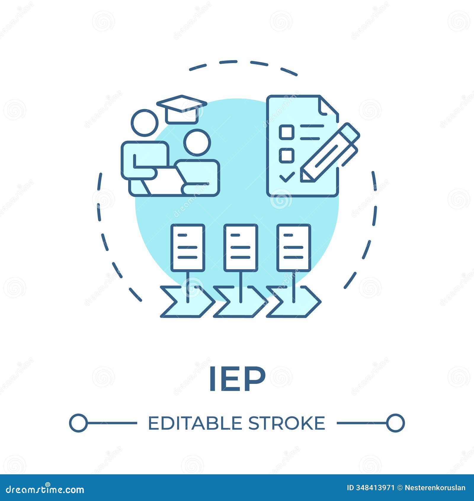 IEP soft blue concept icon stock illustration. Illustration of vector ...