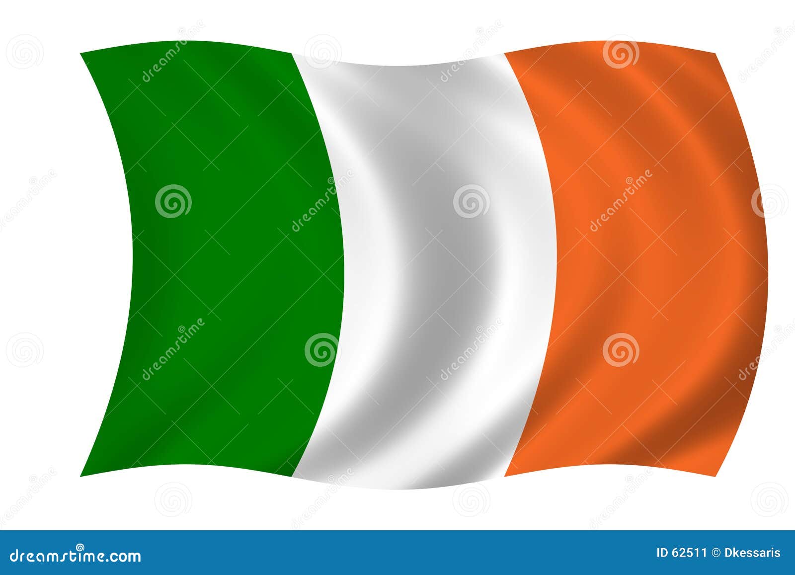 Ierse vlag stock illustratie. Illustration of embleem, golven - 62511