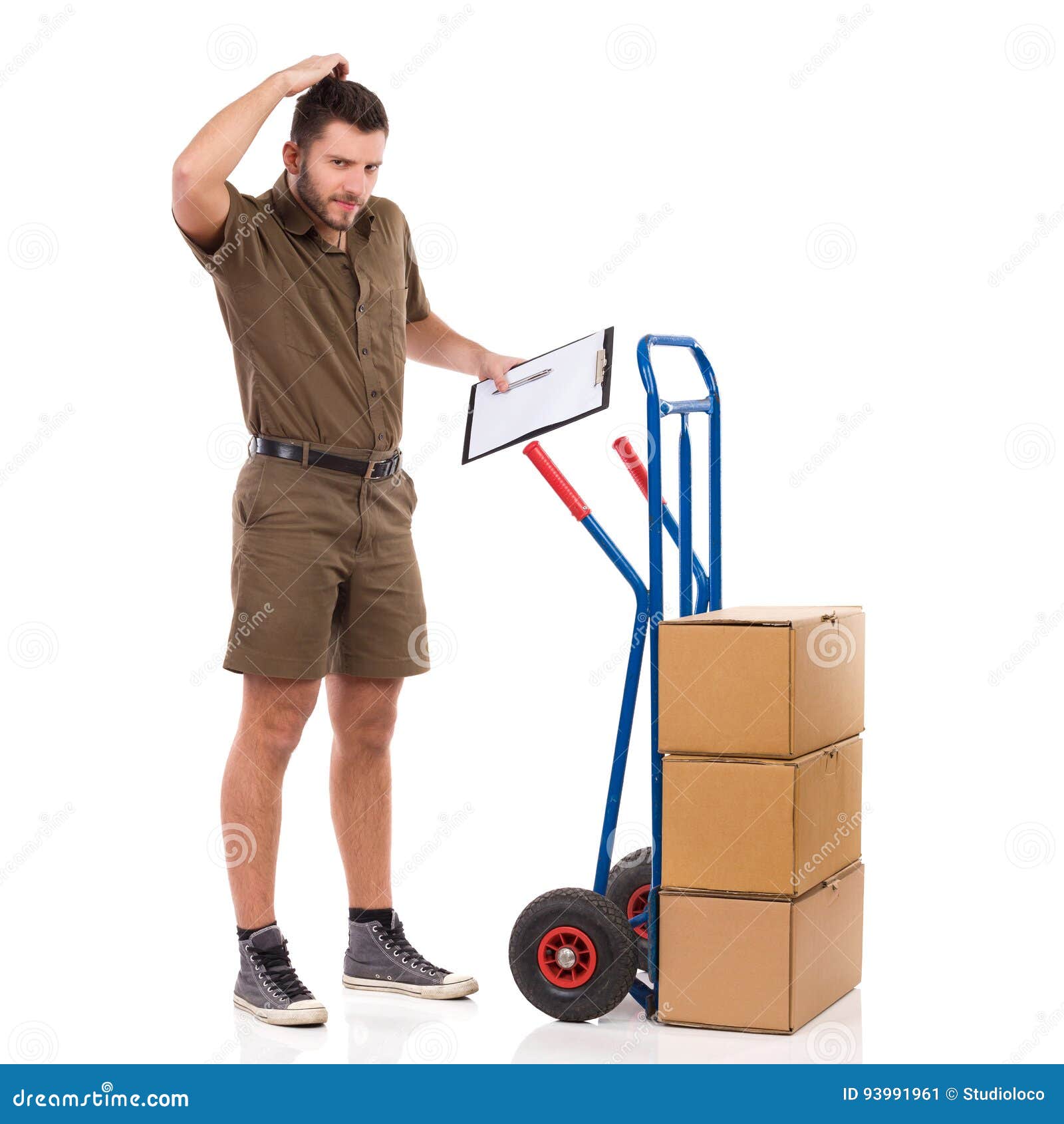 Iets Ging Verkeerd Met Levering Stock Afbeelding - Image of mens ...