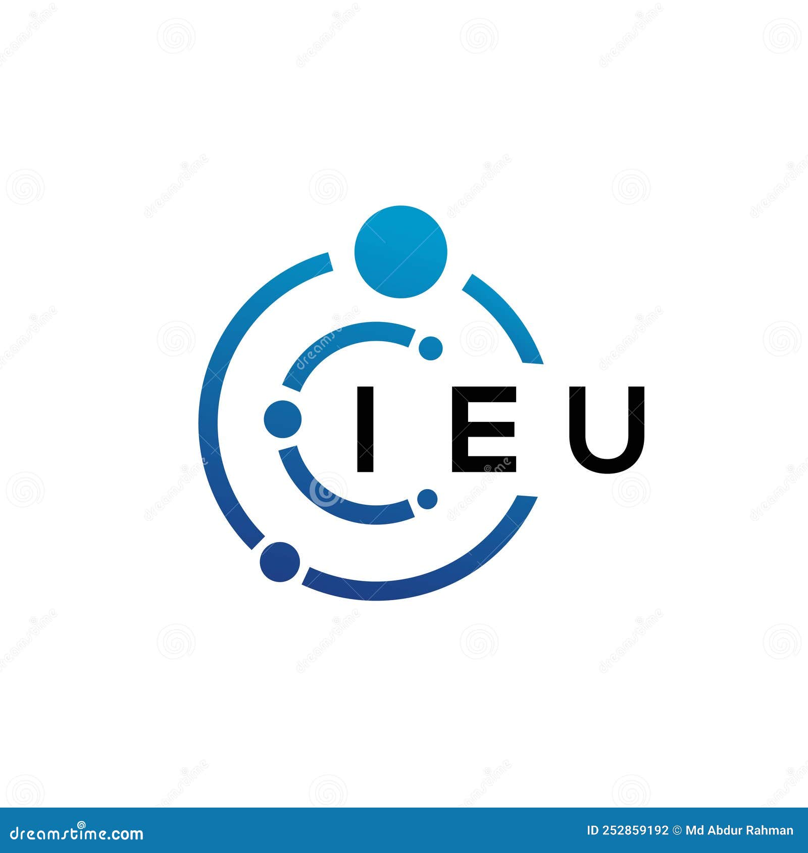 IEU Letter Technology Logo Design on White Background. IEU Creative ...