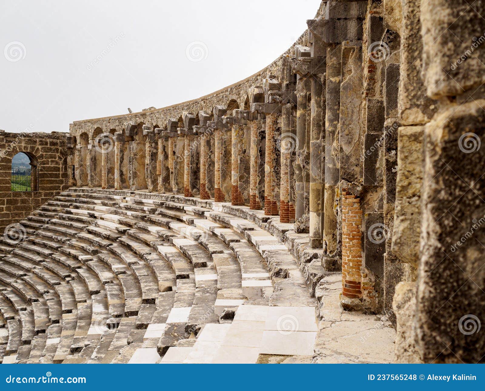 View on the Ancient Greek Stone Amphitheater Stock Photo - Image of ...
