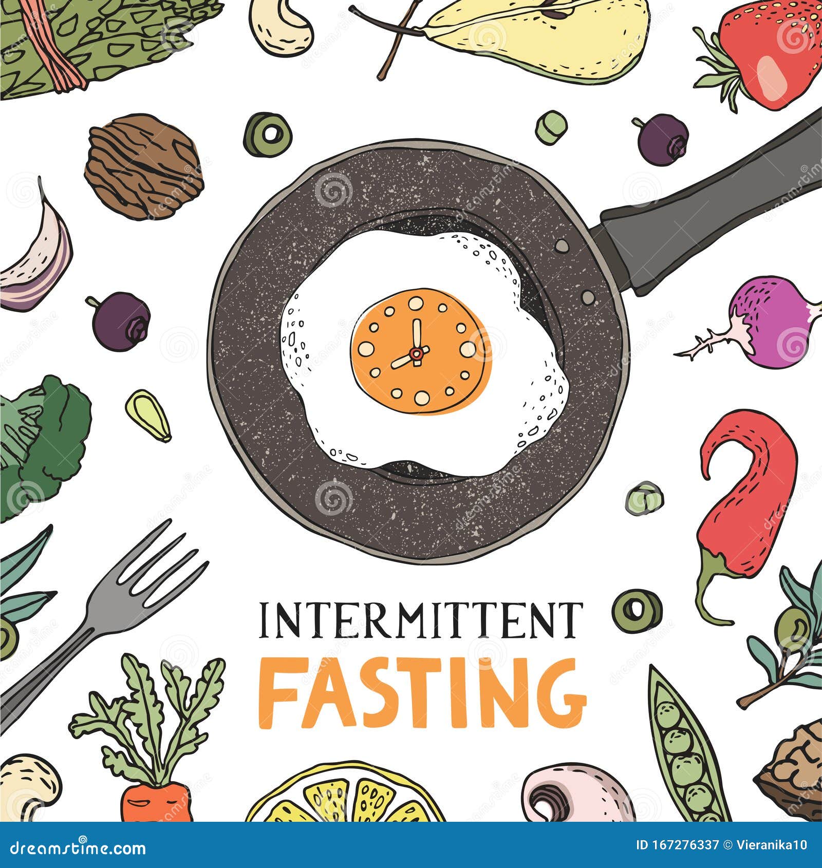 Intermittent Fasting Diet Concept Stock Illustration - Illustration of ...
