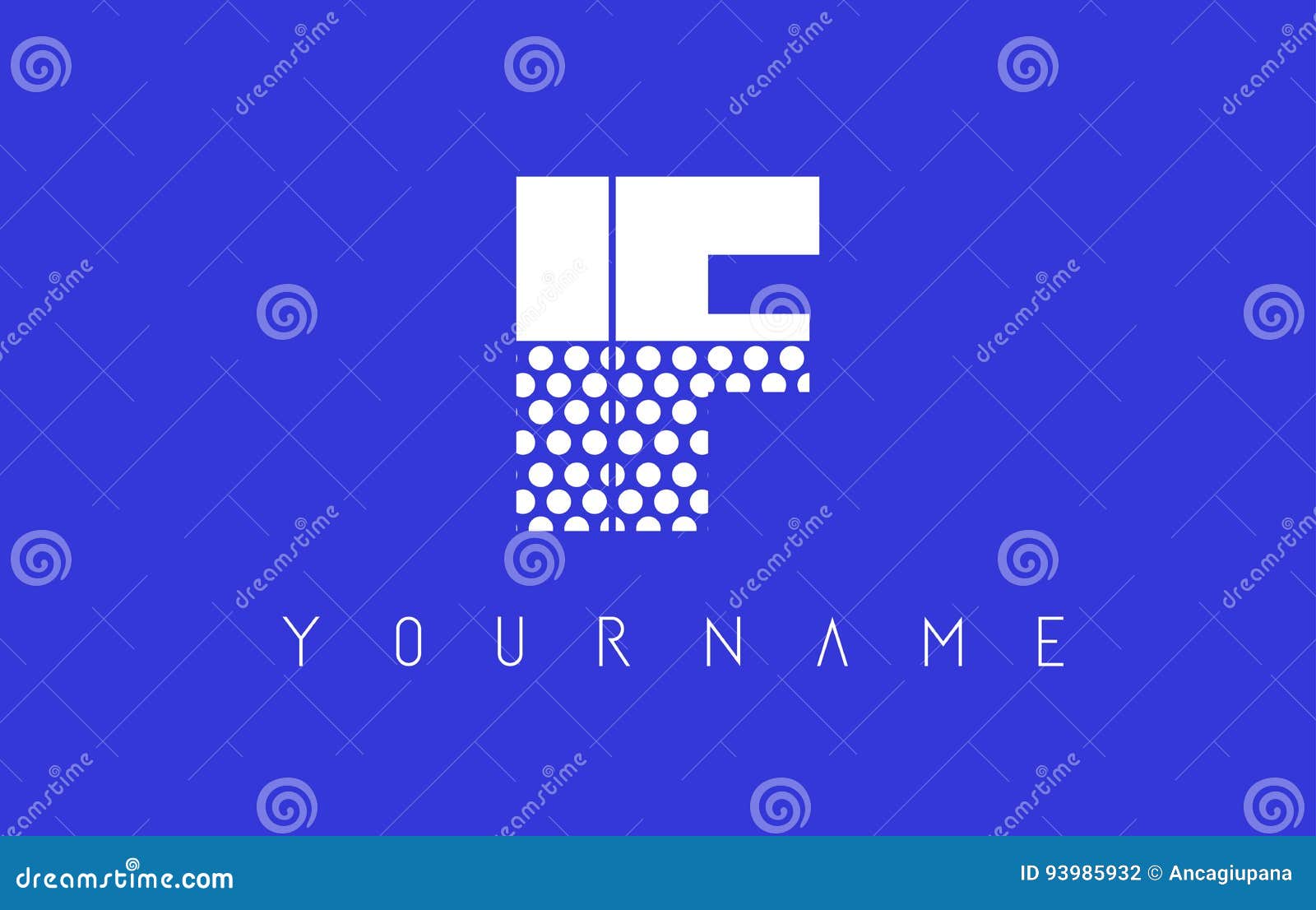 IF I F Dotted Letter Logo Design with Blue Background. Stock Vector ...