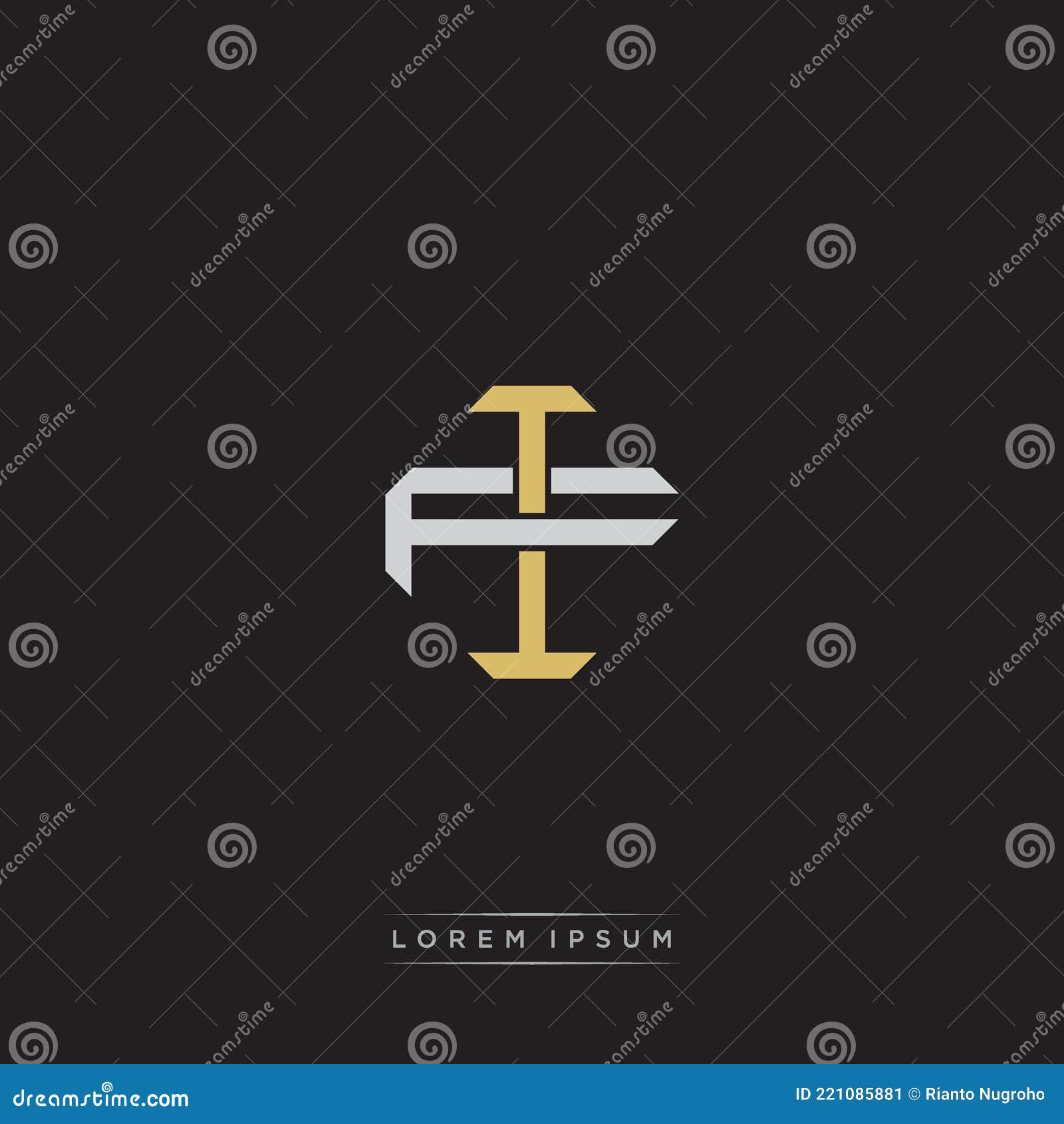 IF Initial Letter Overlapping Interlock Logo Monogram Line Art Style ...