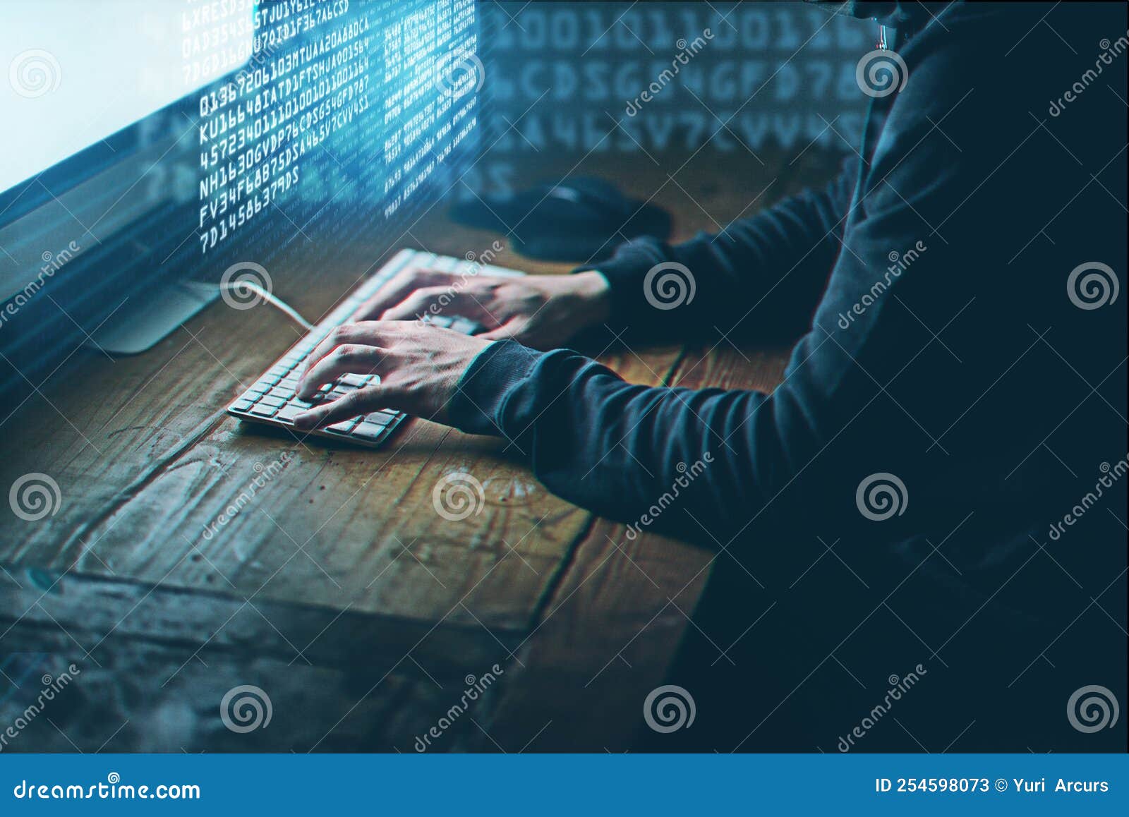 If Its Online, Hell Find it. a Male Hacker at Work. Stock Image - Image ...