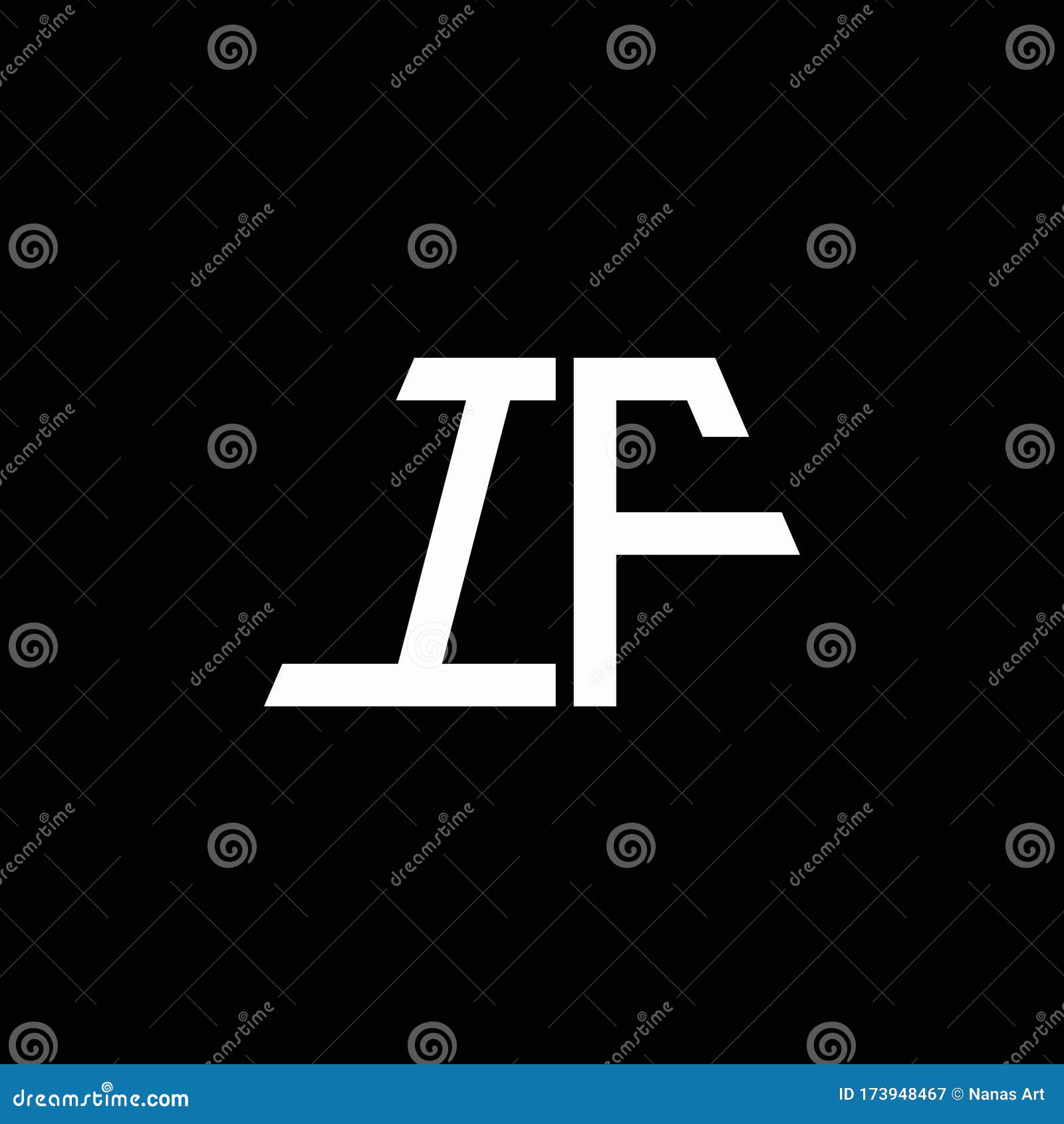 IF Logo Abstract Monogram Isolated on Black Background Stock Vector ...