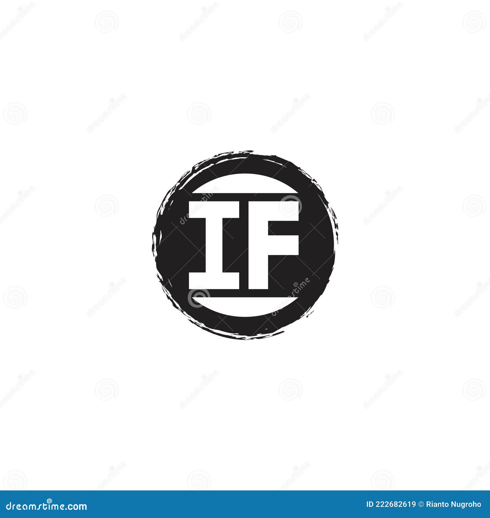 IF Logo Initial Letter Monogram with Abstrac Circle Shape Design ...