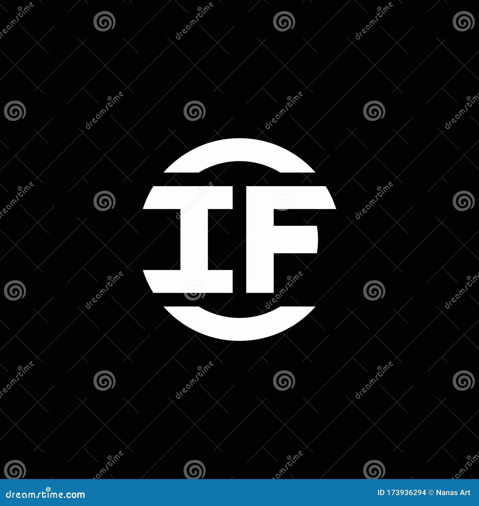 IF Logo Monogram Isolated on Circle Element Design Template Stock ...