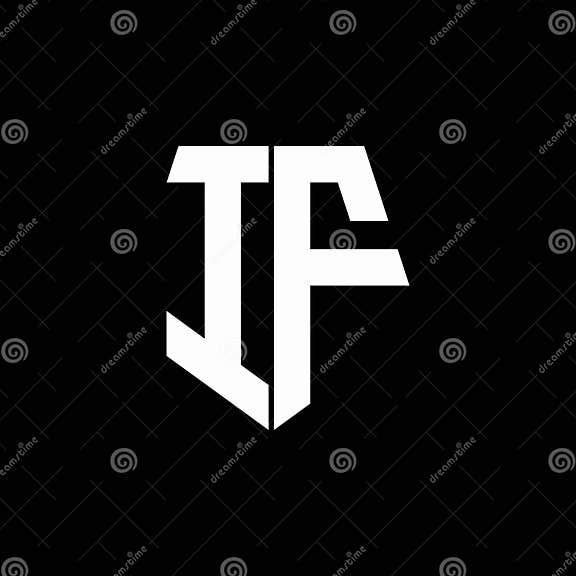 IF Logo Monogram with Pentagon Shape Style Design Template Stock Vector ...