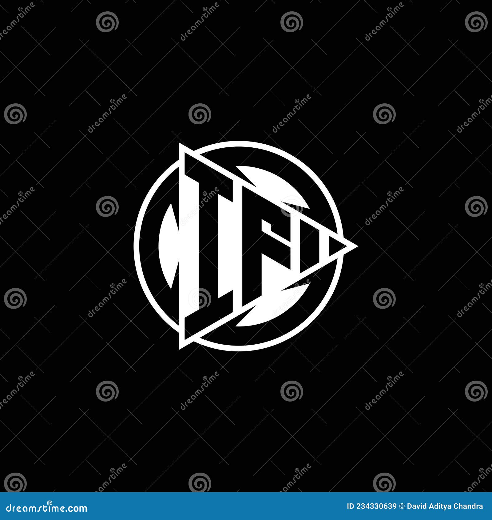 IF Logo Monogram Triangle Play Shape Circle Rounded Stock Vector ... IF Logo Monogram Triangle Play Shape Circle Rounded Stock Vector ...