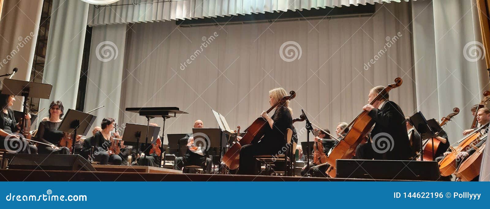 Photo Conductor and Musicians. Musical Concert in the Philharmonic ...