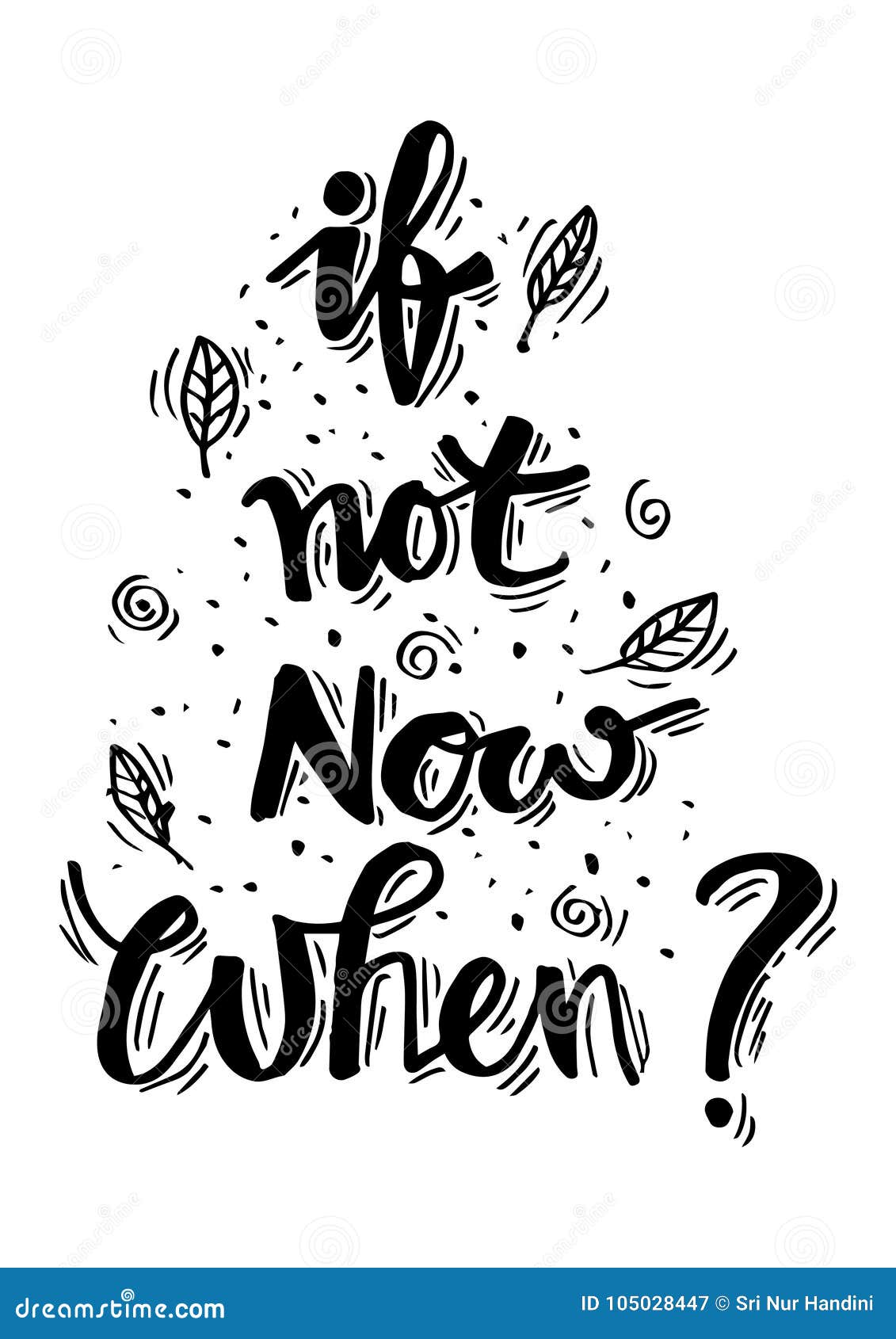 If not now, when? stock vector. Illustration of poster - 105028447