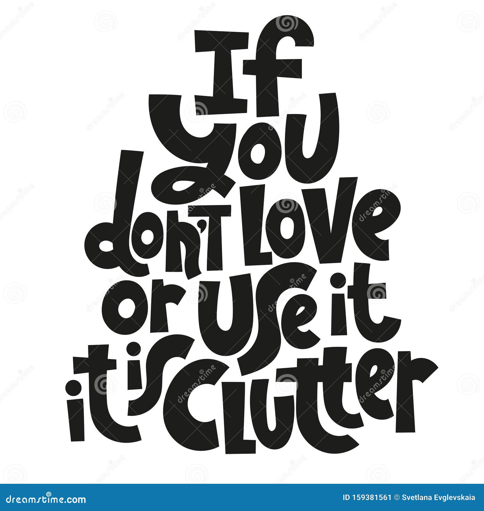 Decluttering Quotes Lettering Stock Vector - Illustration of simplify ...