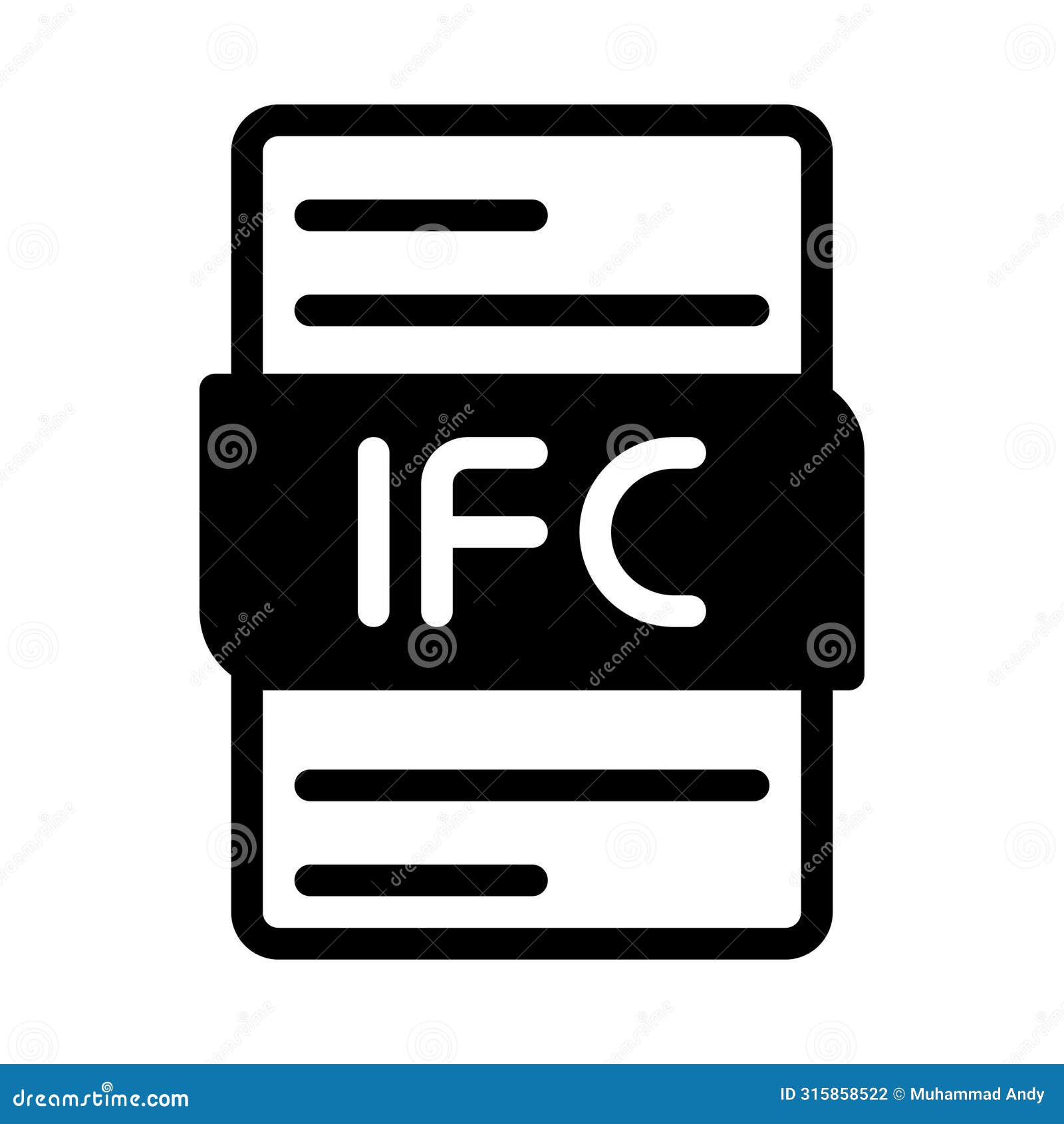 Ifc File Type Icon. Files Document Graphic Design. with Outline Style ...
