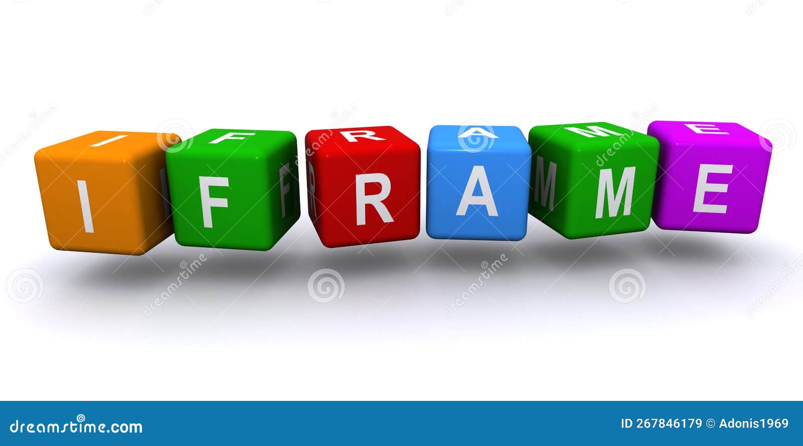 Iframe word block on white stock illustration. Illustration of design ...